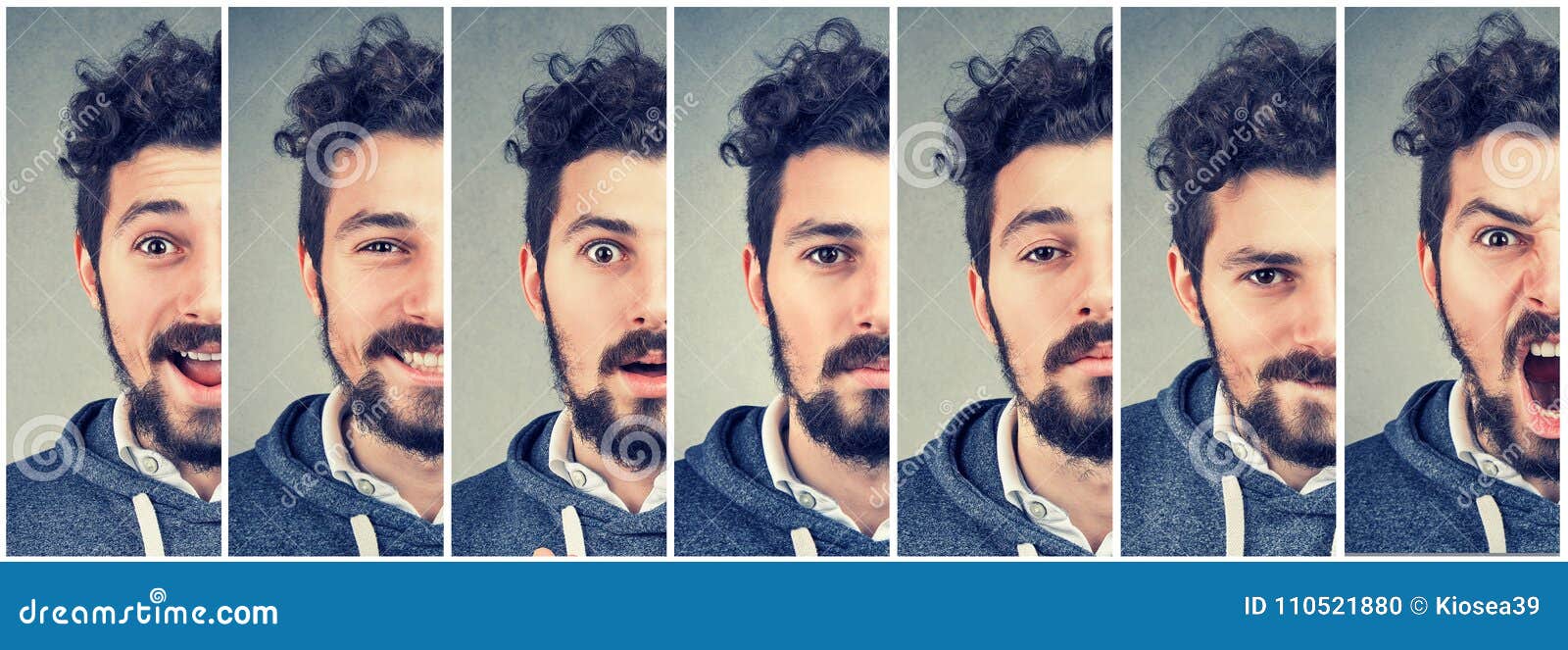 Man With Different Emotions And Face Expressions Stock Photography ...