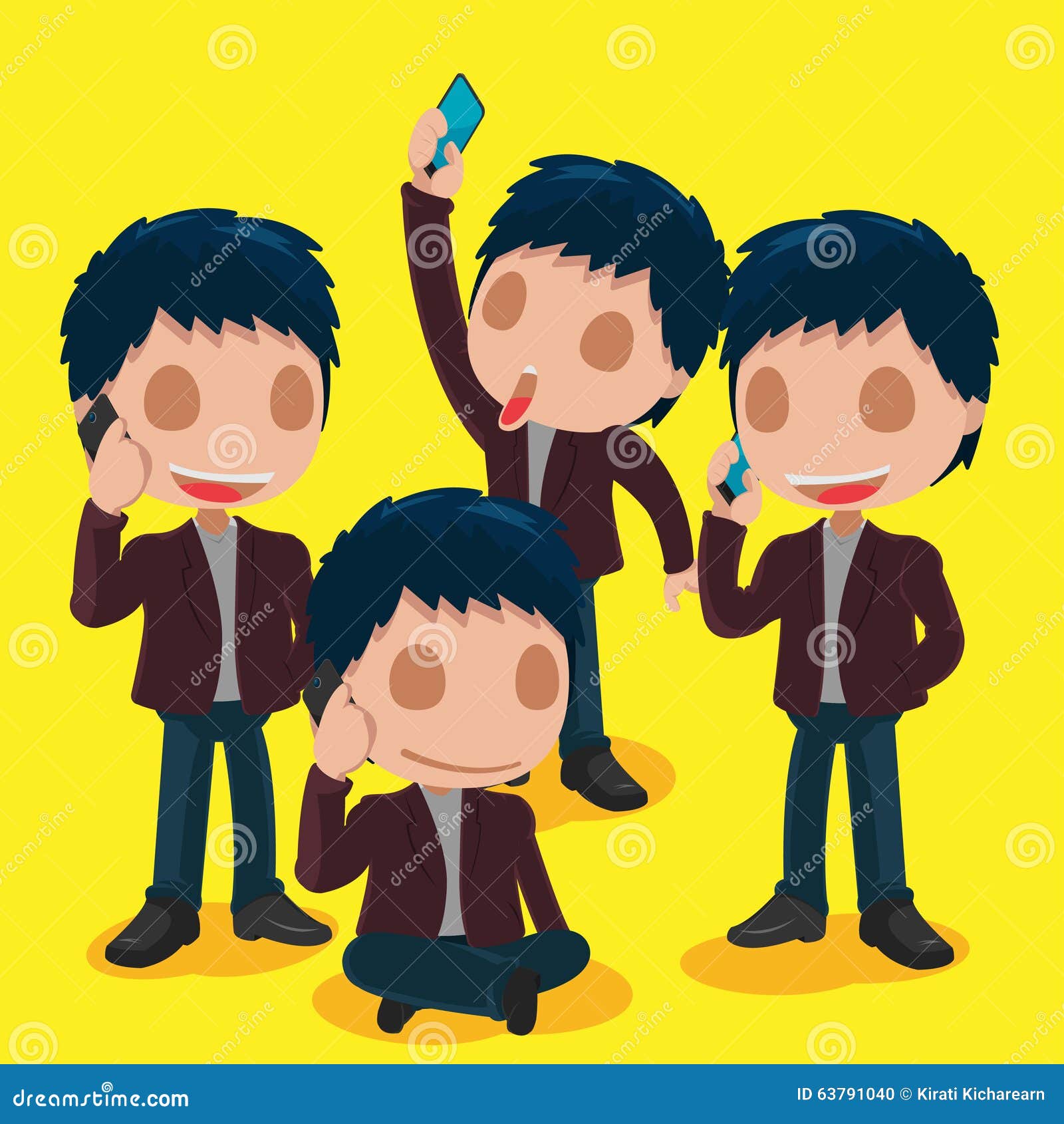Character Call Center Laptop Talking Bubble Cartoon Vector ...