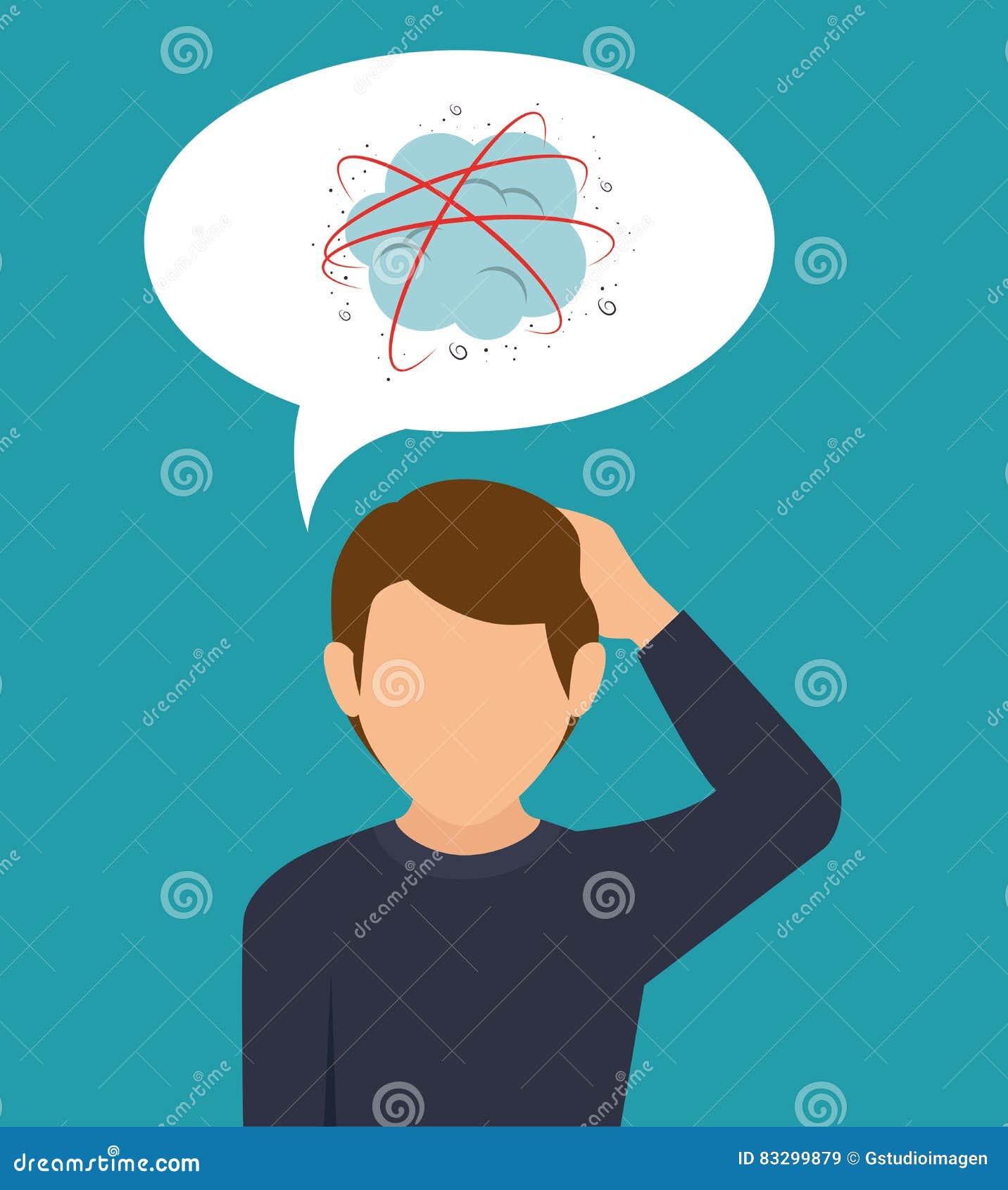 Confused Man Concept Illustration, With Wide Spread Hands And Question ...