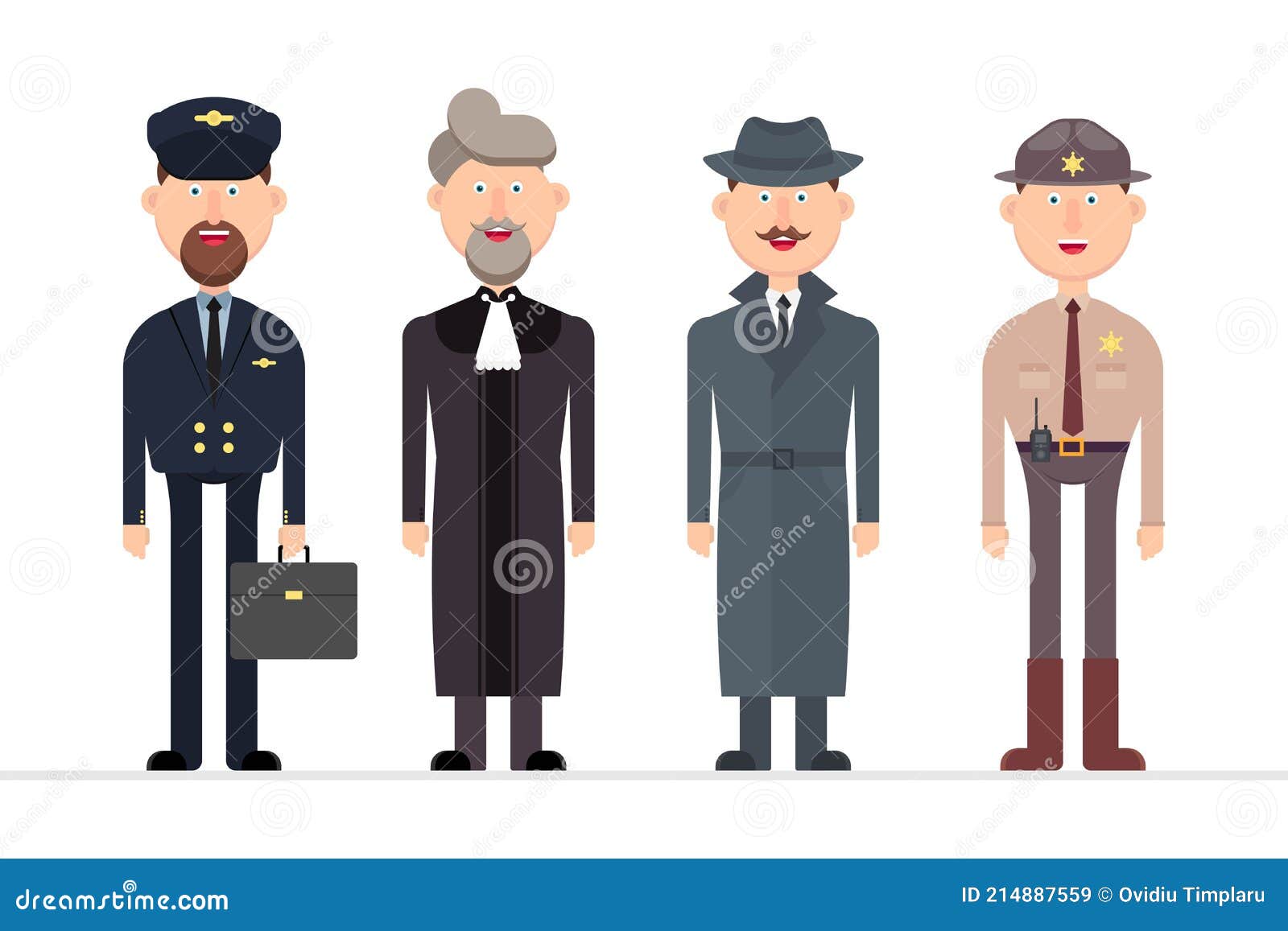 Man Character with Different Professions Vector Illustration Stock ...