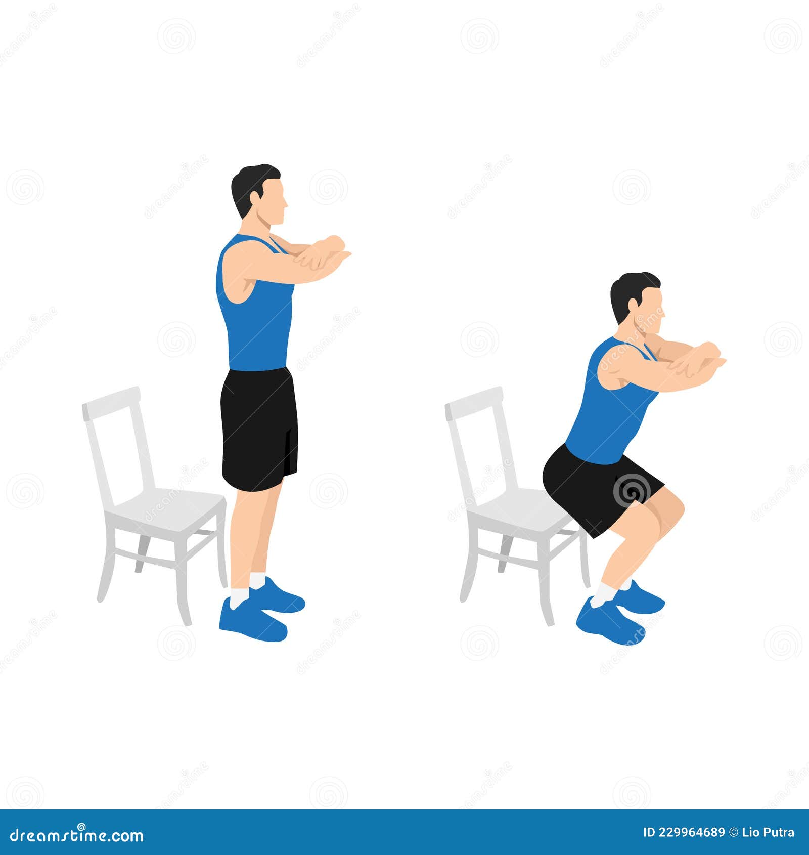 Man Doing Chair Seated Neck Turns Or Head Rotations. Neck Rotation ...