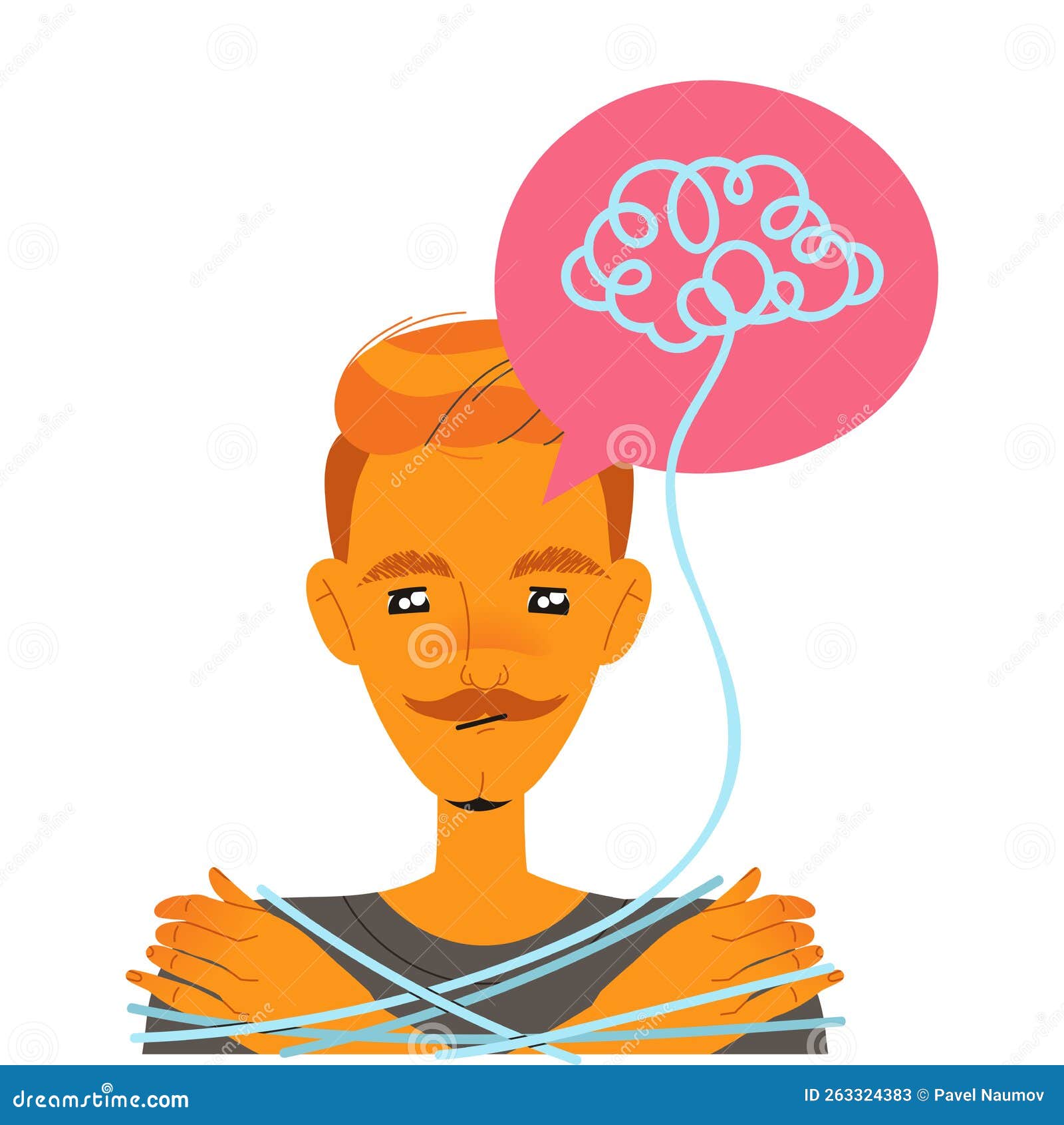 Man Character with Entangled Type of Thinking and Mindset Model in His ...