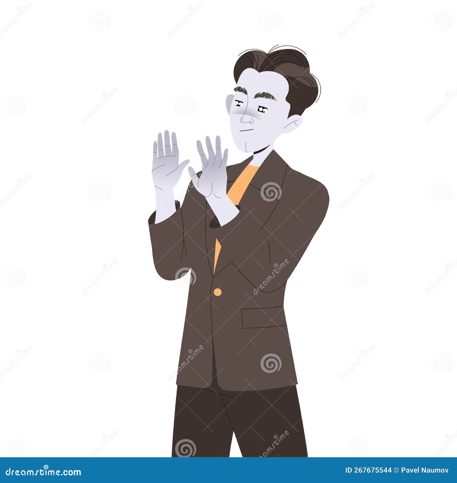Man Character Expressing Rejection Refusing Bribe Vector Illustration ...