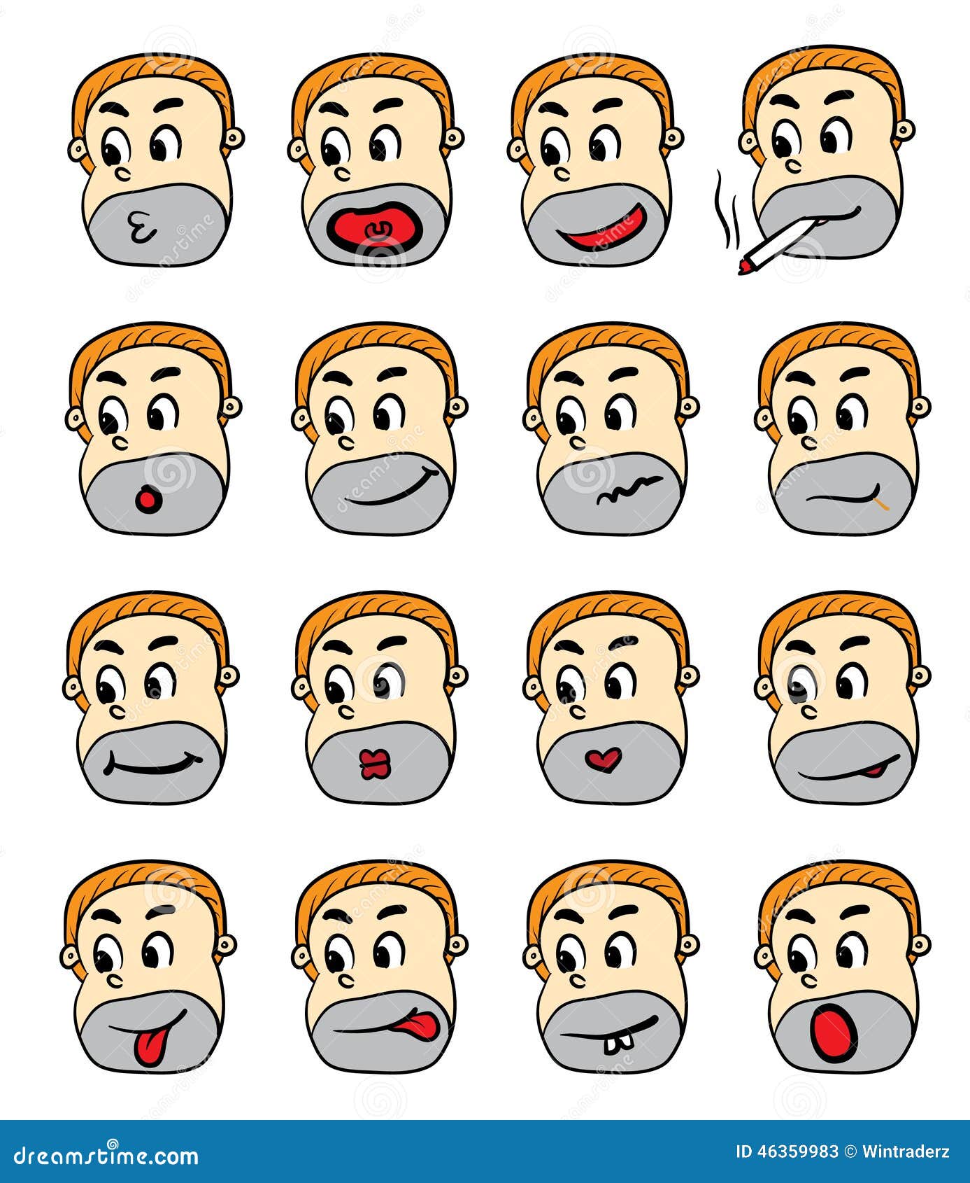 Man Character Face Mimic stock vector. Illustration of fancy - 46359983