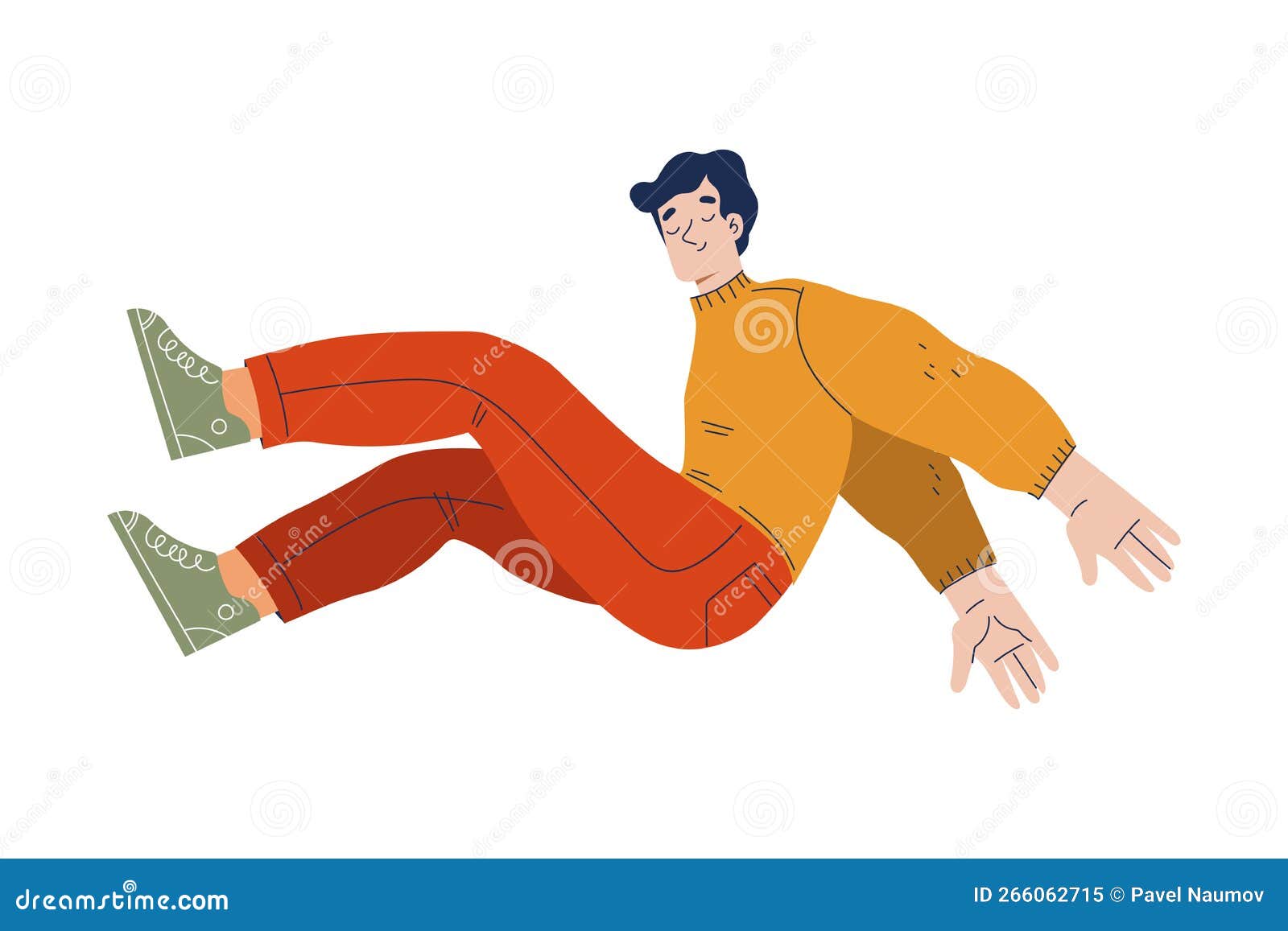 Man Character Falling Down after Slip on the Ground Vector Illustration ...
