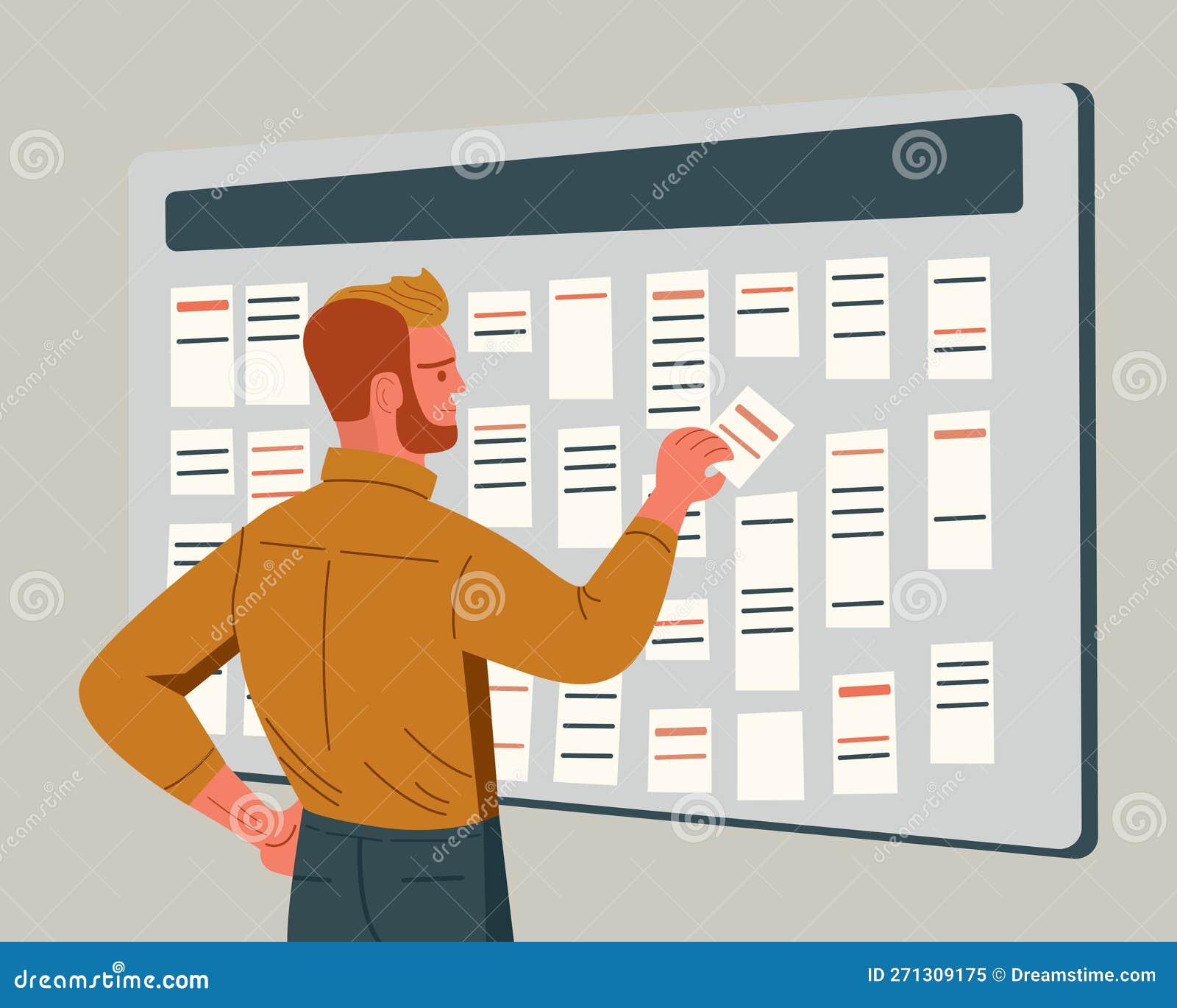 Set Of Stickers Office Workers Consider Work Issues. Task Performing ...