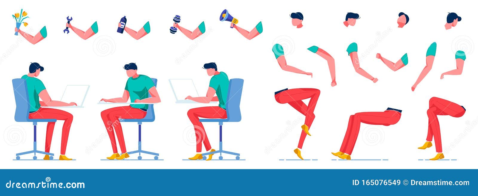 Man Character Performing Different Professions. Stock Vector ...