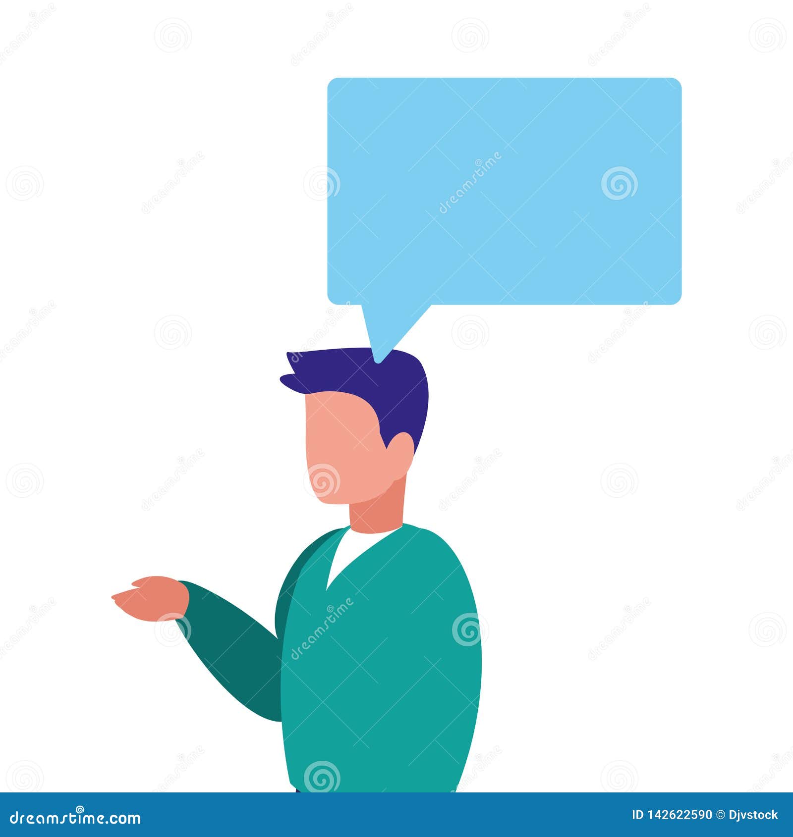 Man Character and Speech Bubble Stock Vector - Illustration of ...