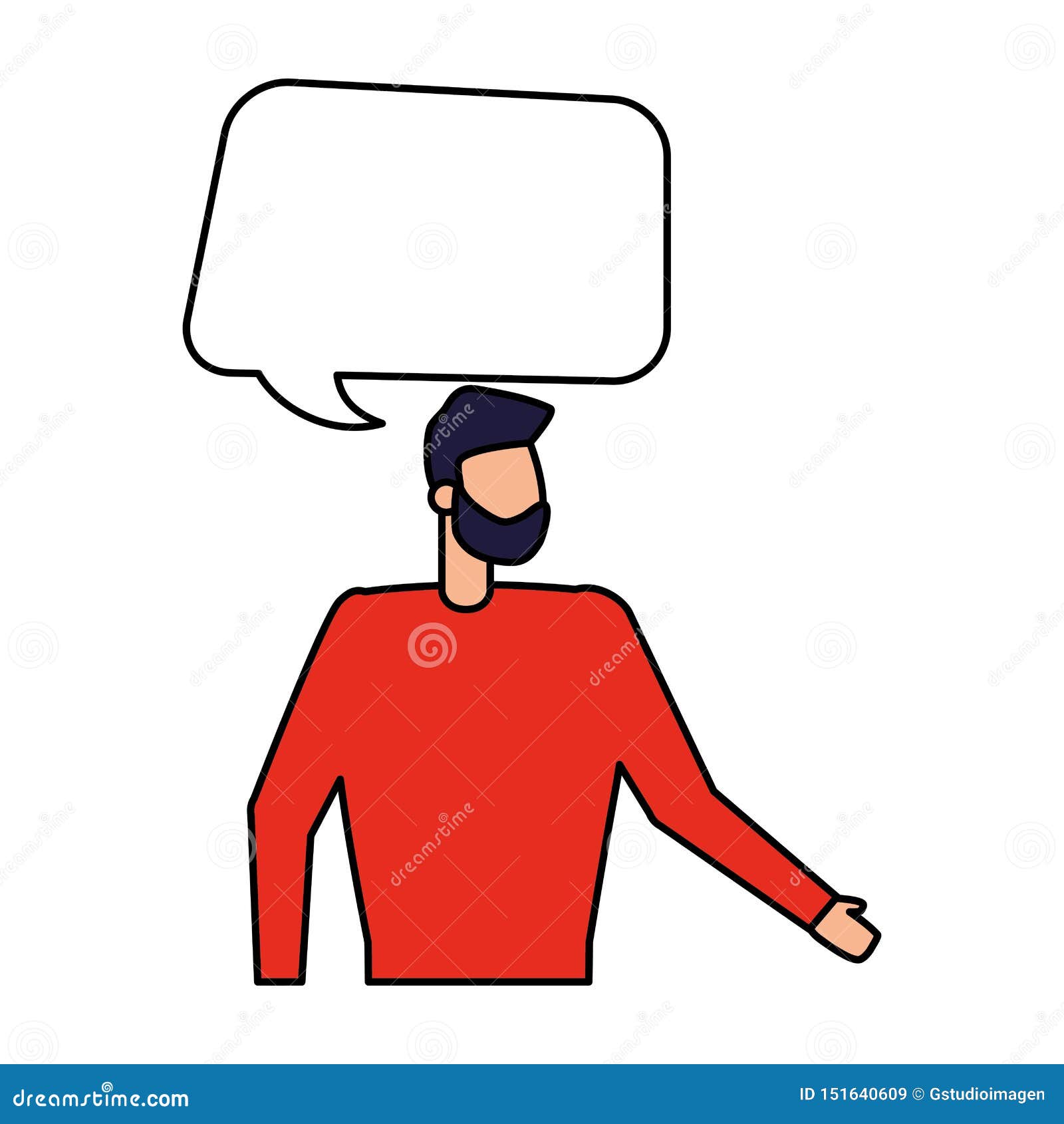 Man Character Talk Bubble on White Background Stock Illustration ...