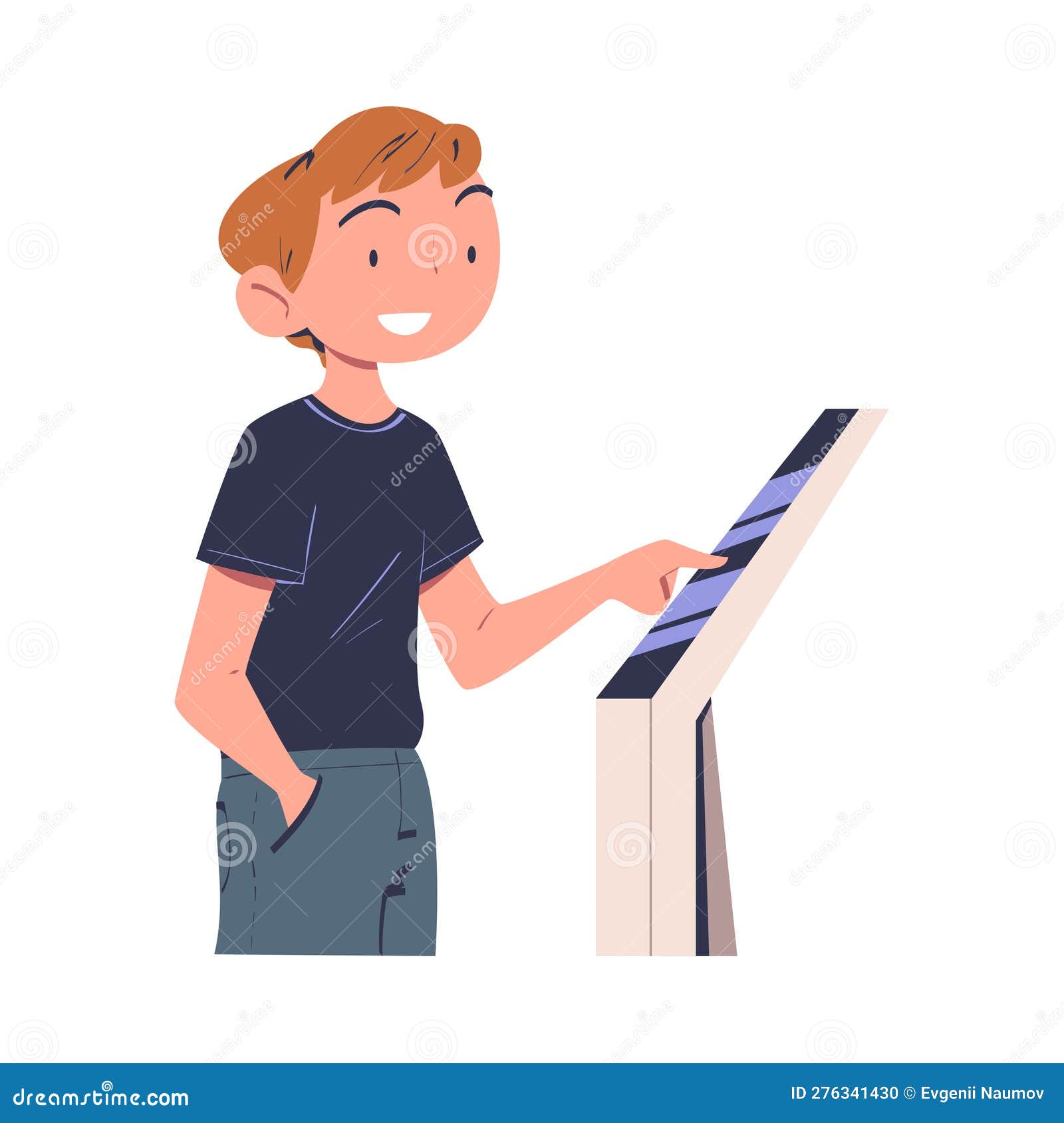 Man Character Using Information Board with Interactive Interface Vector ...