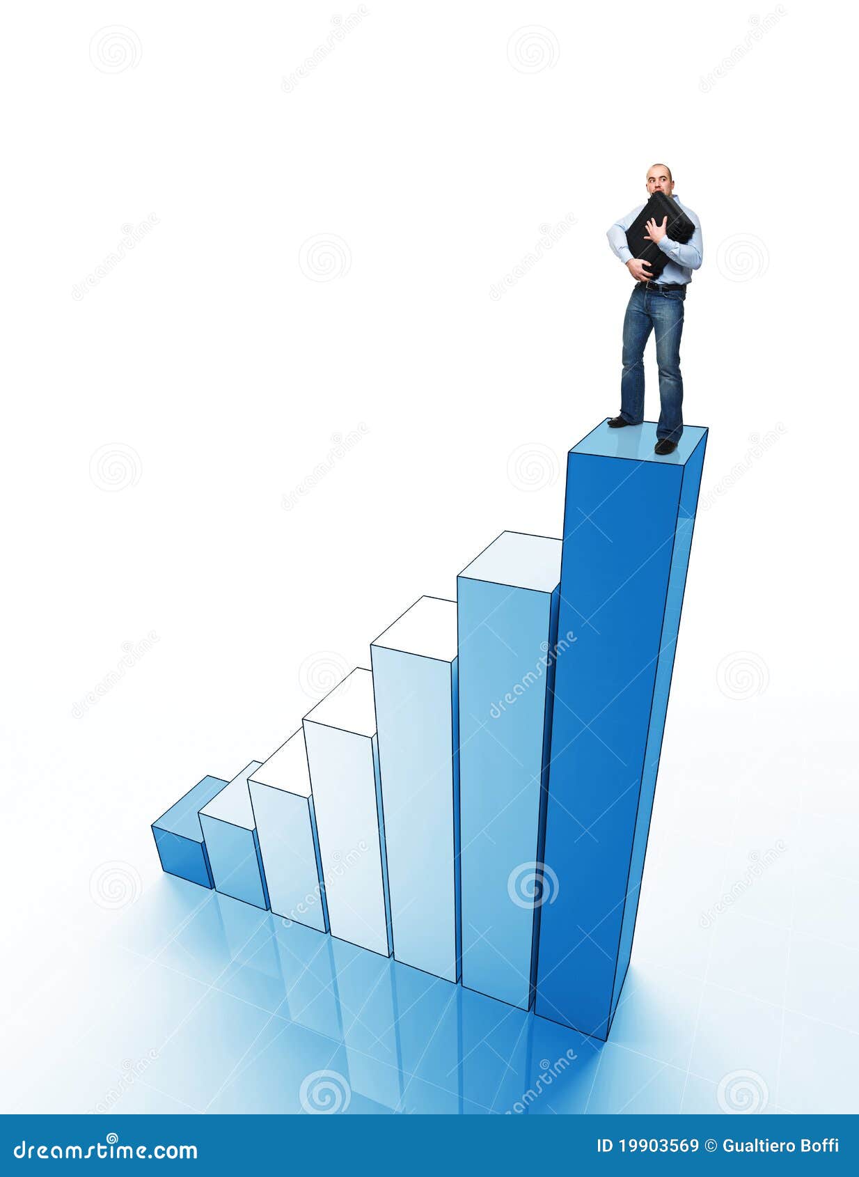 Man on chart stock illustration. Illustration of graph - 19903569