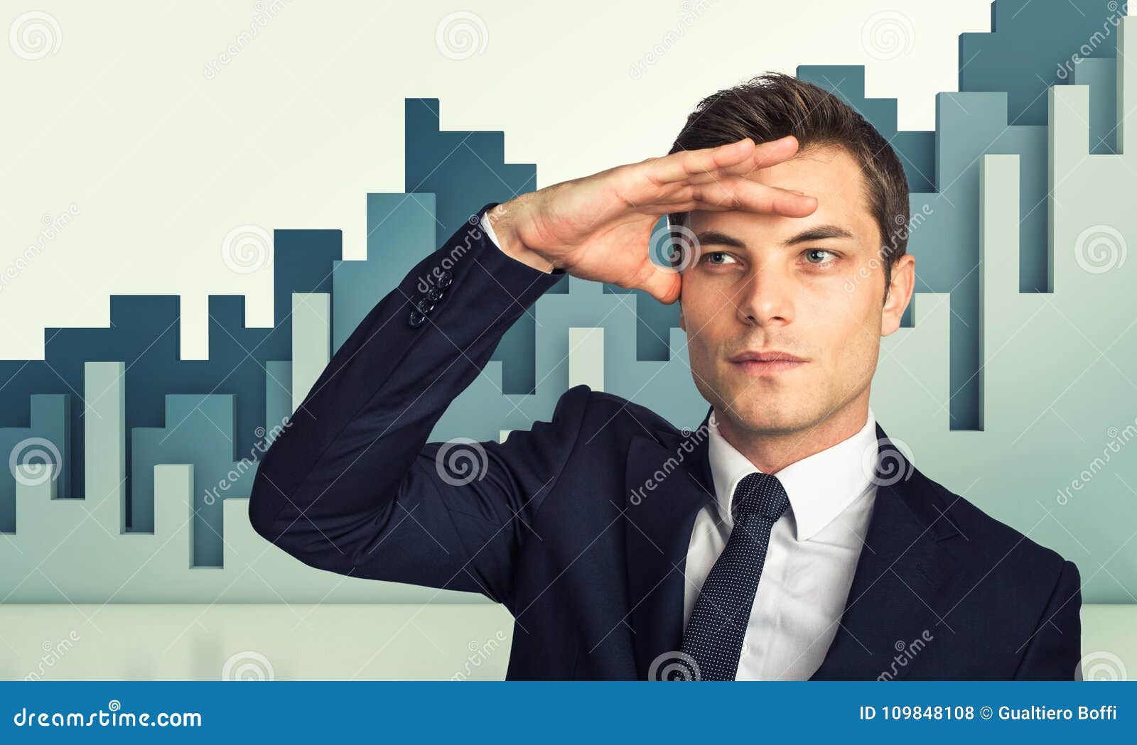 Man and chart stock photo. Image of economy, look, caucasian - 109848108