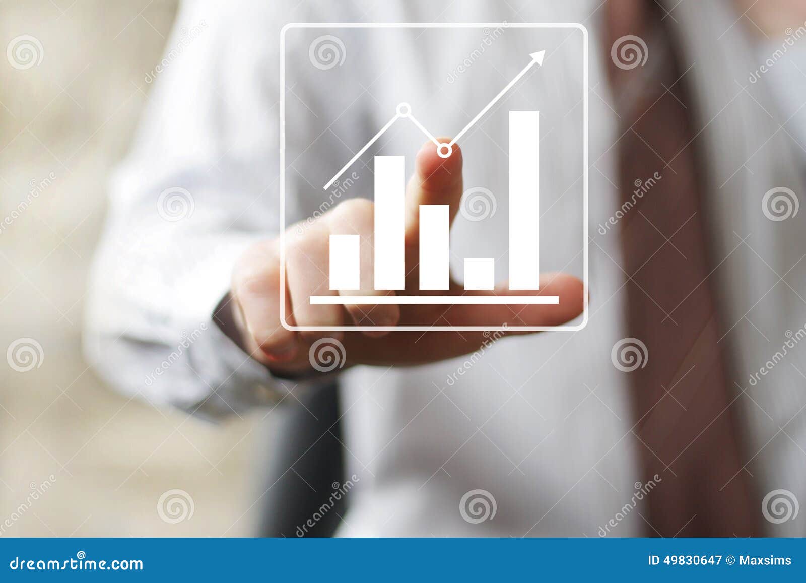 Man with Chart Online Business Diagram Icon Web Stock Image - Image of ...