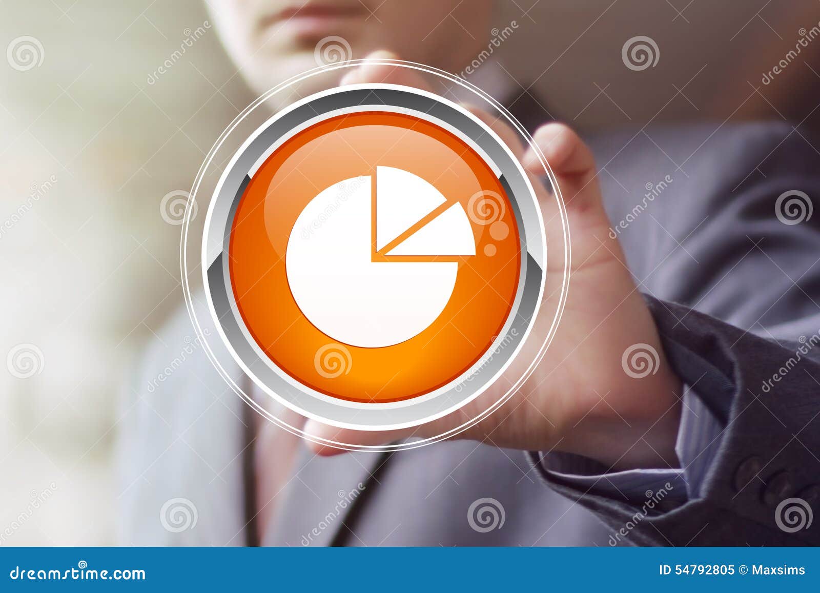 Man with Chart Online Business Icon Diagrams Stock Image - Image of ...