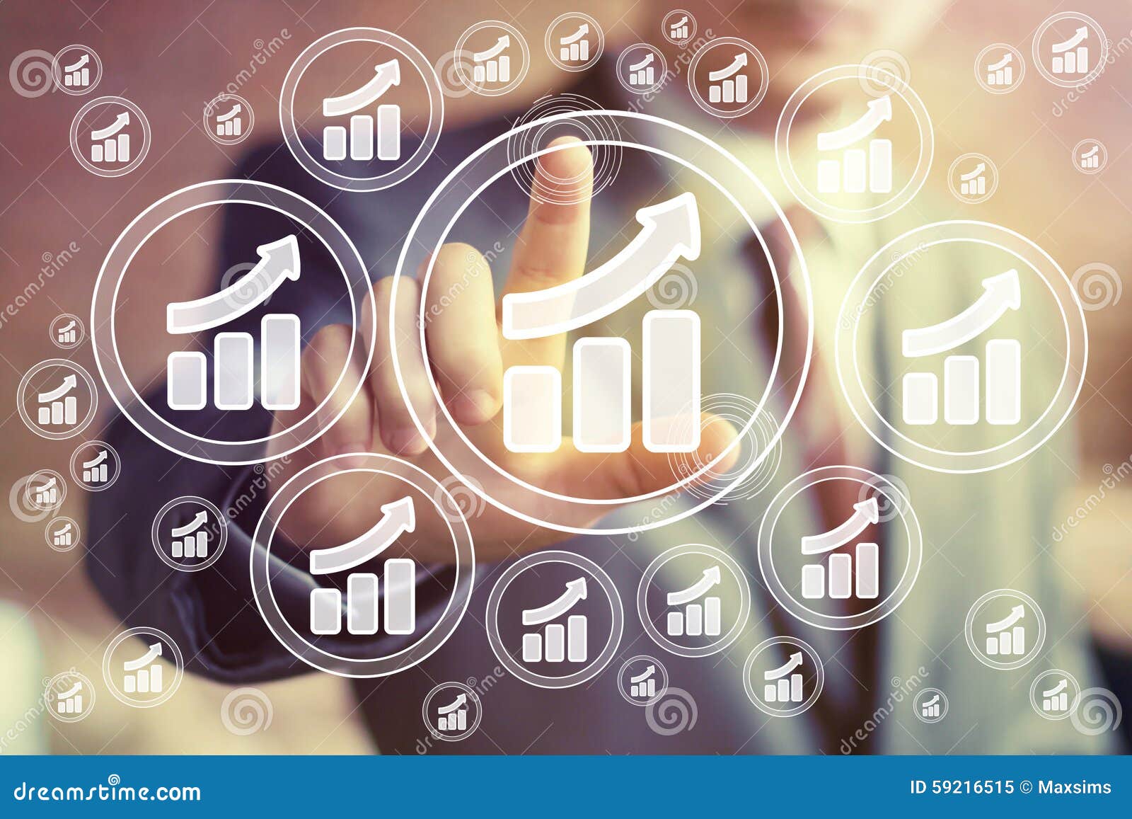 Man with Chart Web Business Icon Diagram Statistic Sign Stock Image ...