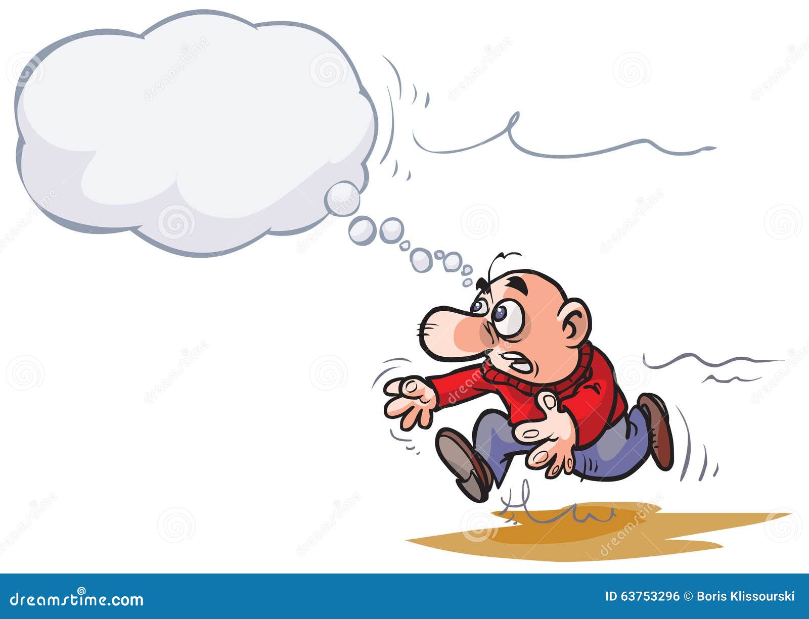 Man chasing his idea. stock vector. Illustration of pursue - 63753296