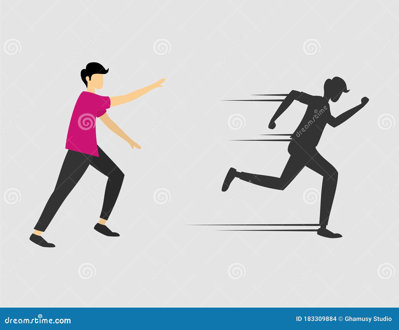 A Man is Chasing His Own Shadow Stock Vector - Illustration of shadow ...