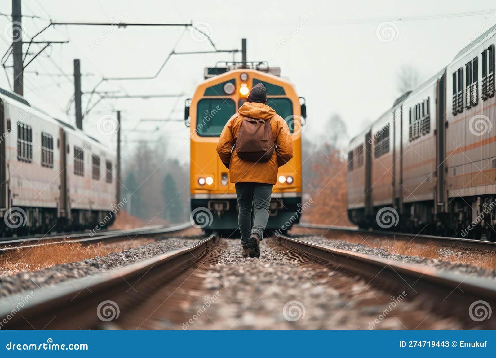 Man Chasing a Train,missed the Train Generative Ai Stock Illustration ...