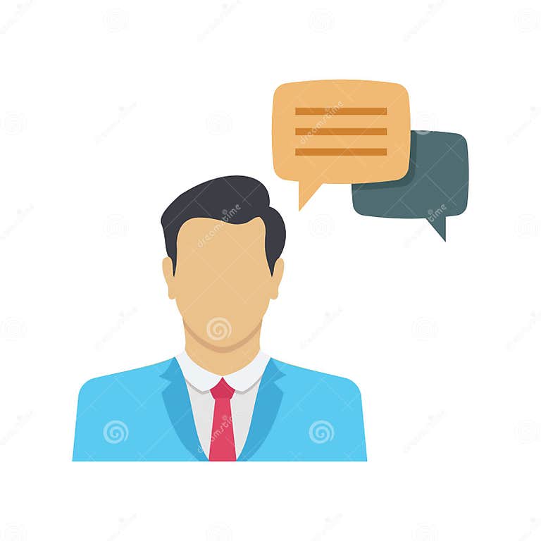Man with Chat Bubble Isolated Vector Icon Which Can Easily Modify or ...