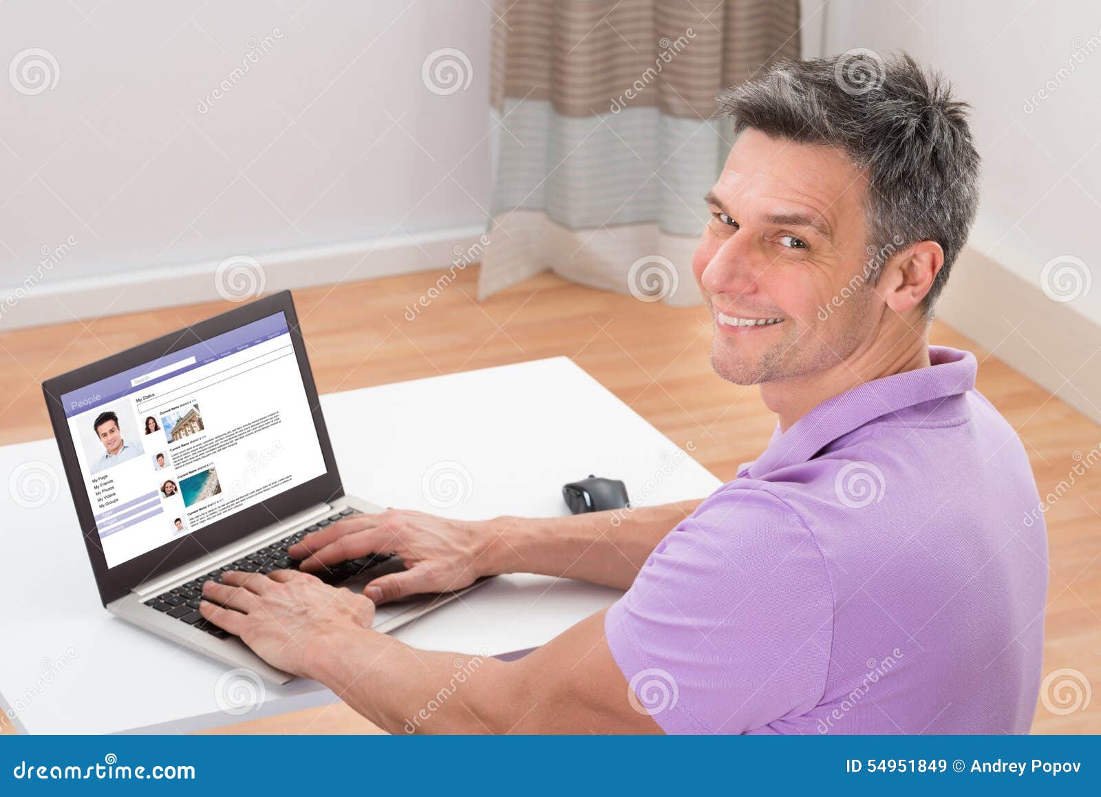 Man Chatting on Social Networking Website Stock Image - Image of ...