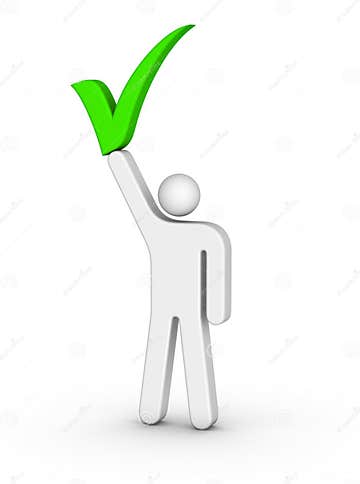 Man and check mark stock illustration. Illustration of approved - 20747209