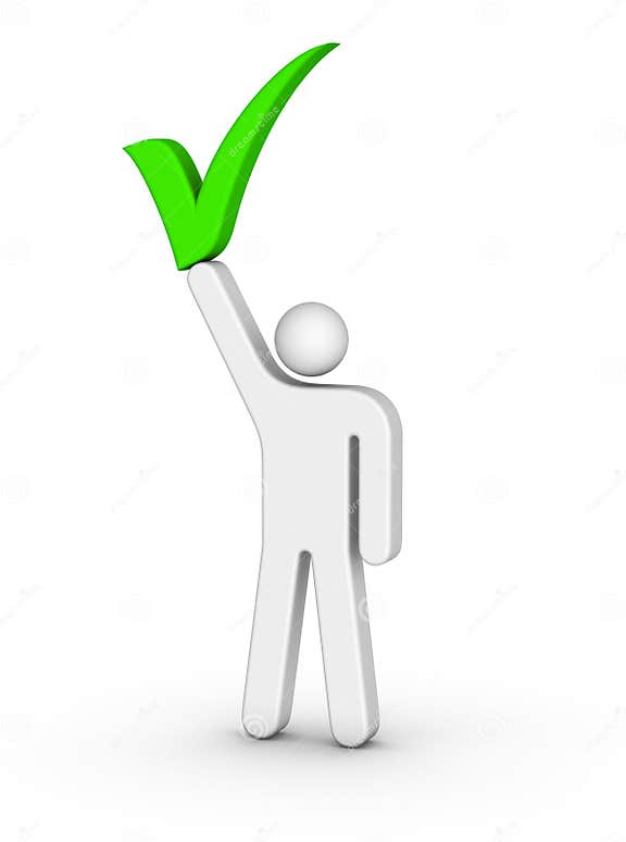 Man and check mark stock illustration. Illustration of approved - 20747209