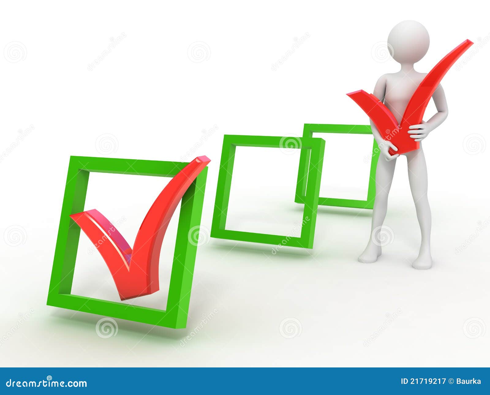 Man with check mark stock illustration. Illustration of dimensional ...