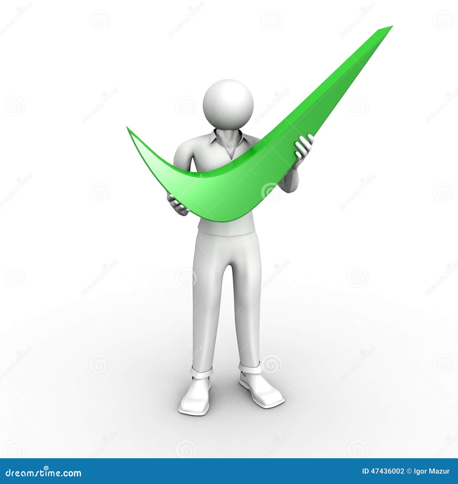 Man with Check Mark stock illustration. Illustration of agree - 47436002