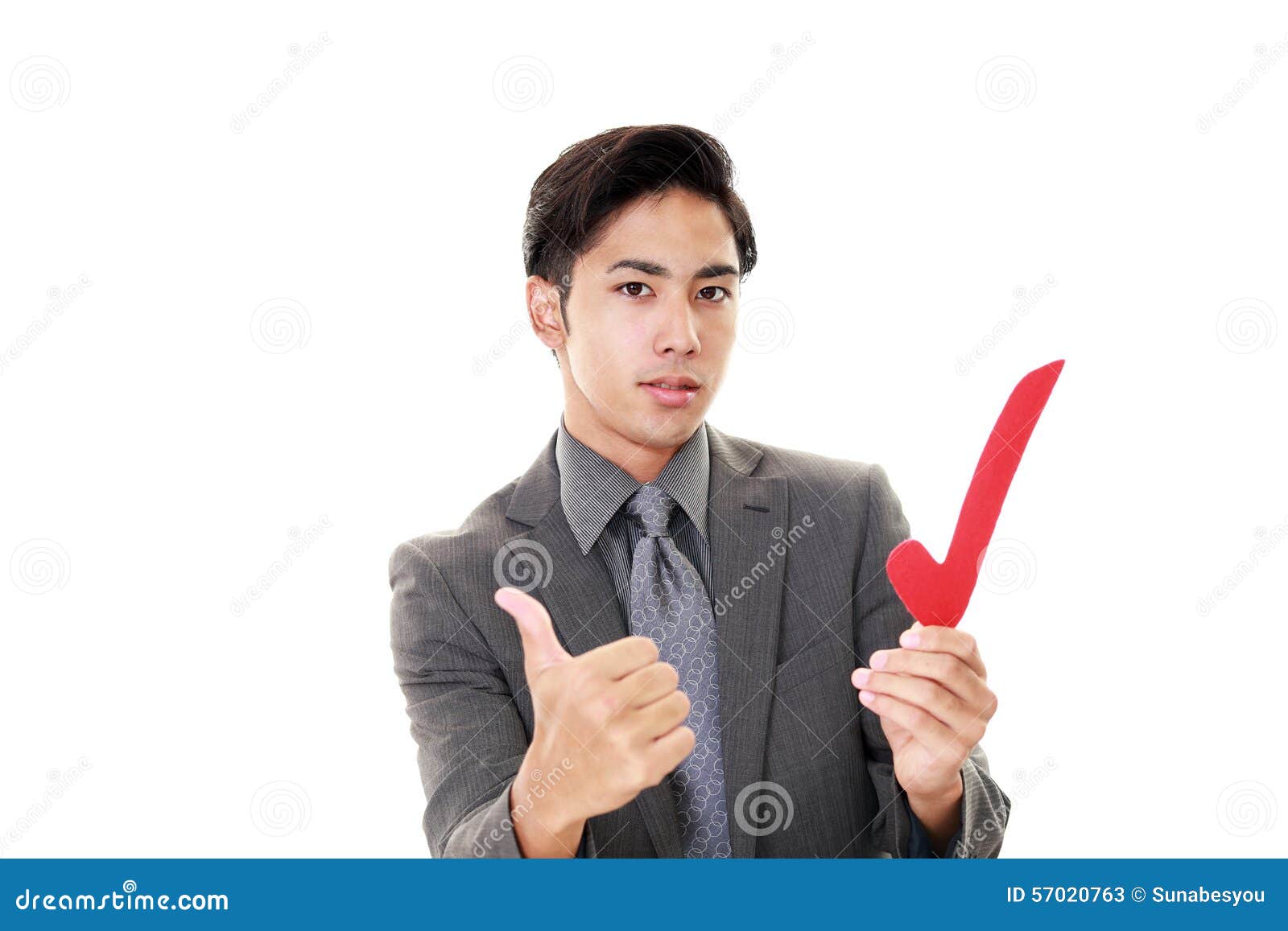 Man with a check mark stock image. Image of blank, bright - 57020763