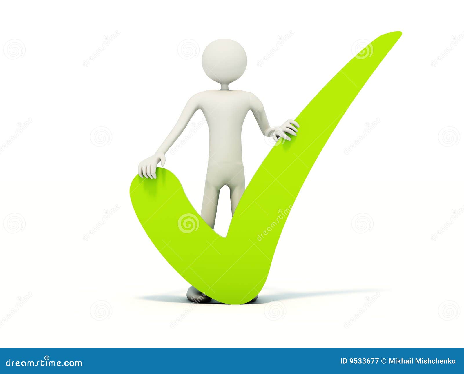 Man with check sign stock illustration. Illustration of stand - 9533677