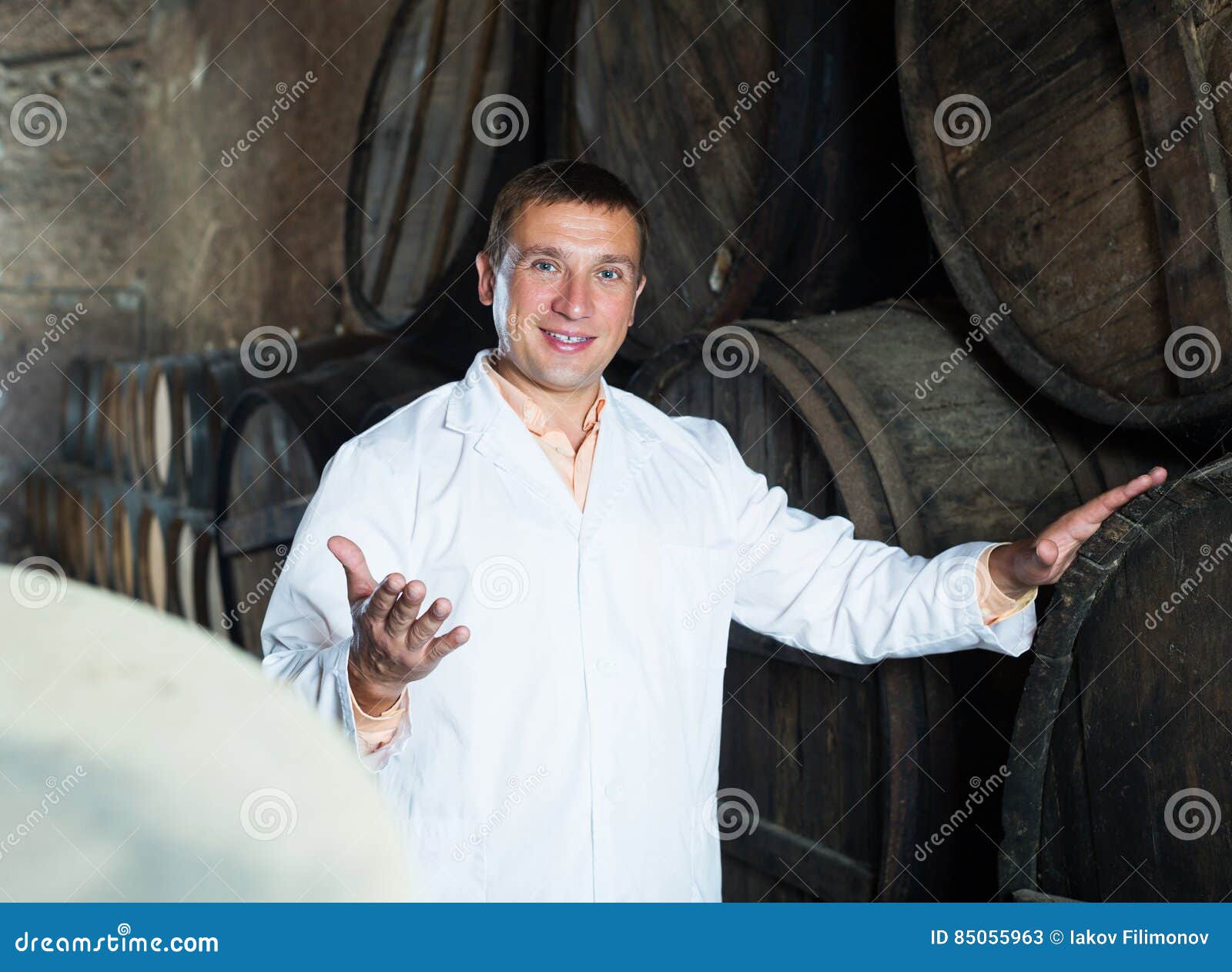 Man Checking Ageing Barrel Process Stock Image - Image of industry ...