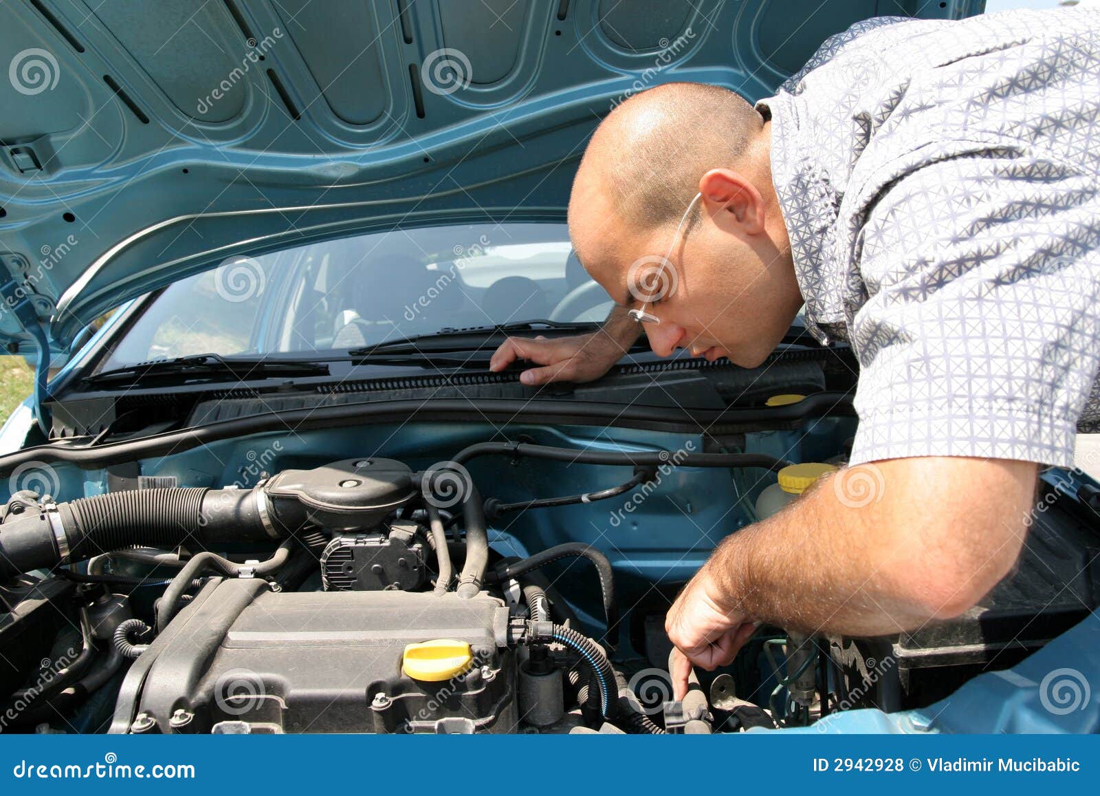 Man checking car engine stock photo. Image of filter, automotive - 2942928