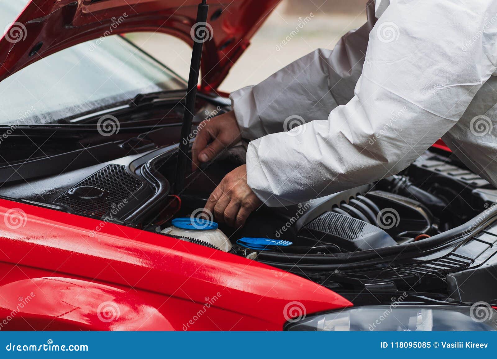 Man with Checking Car Engine. Stock Image - Image of person ...