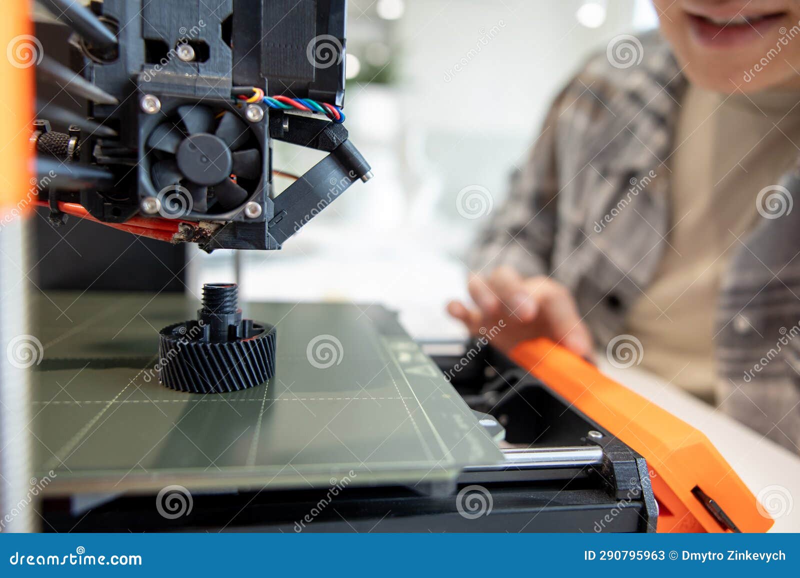 Man Checking 3d Printer, Process of Making Things on 3d Printer in ...