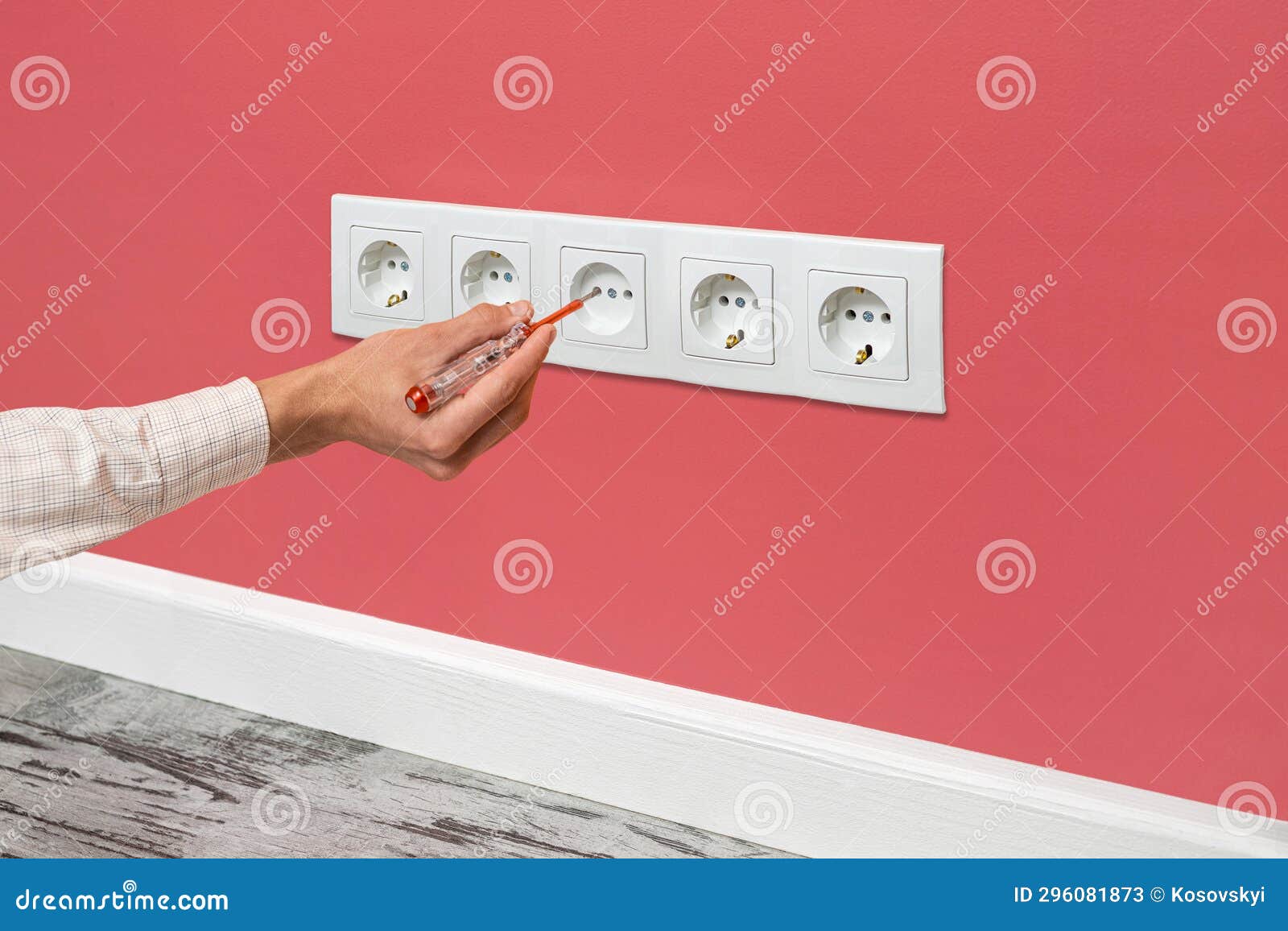 Man is Checking the Electrical Outlet Stock Image - Image of wire ...