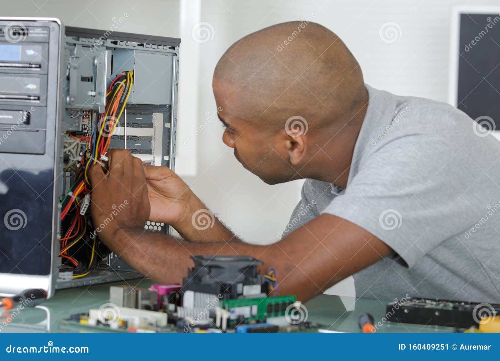 Man Checking Electrical Panel Stock Image - Image of worker, technician ...