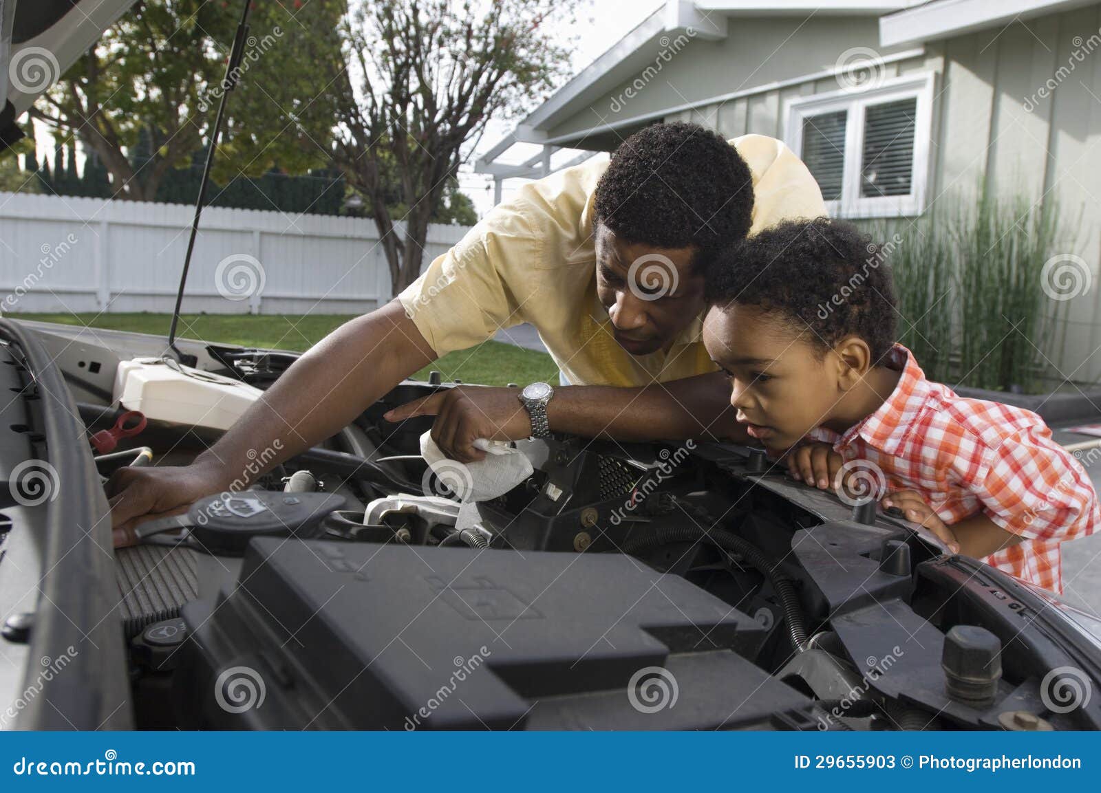 Man Checking the Engine of Car Stock Image - Image of person, male ...