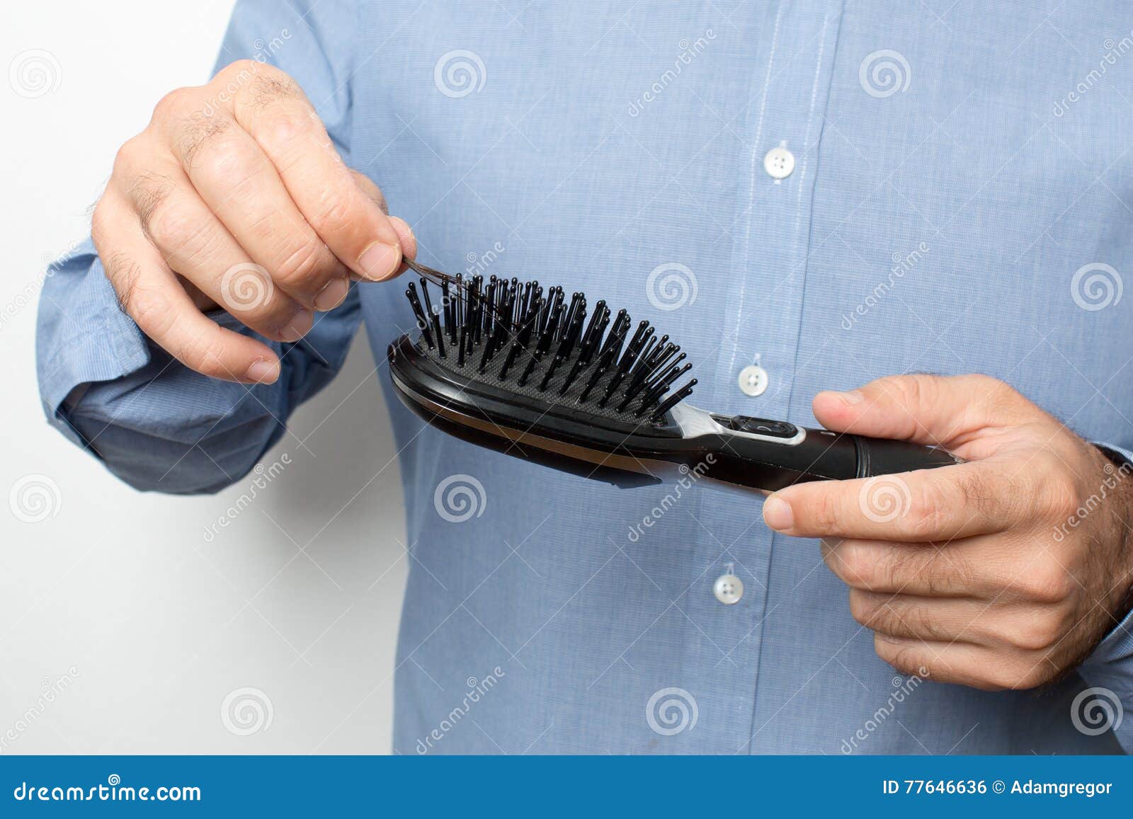Man checking hair stock photo. Image of falling, loose - 77646636