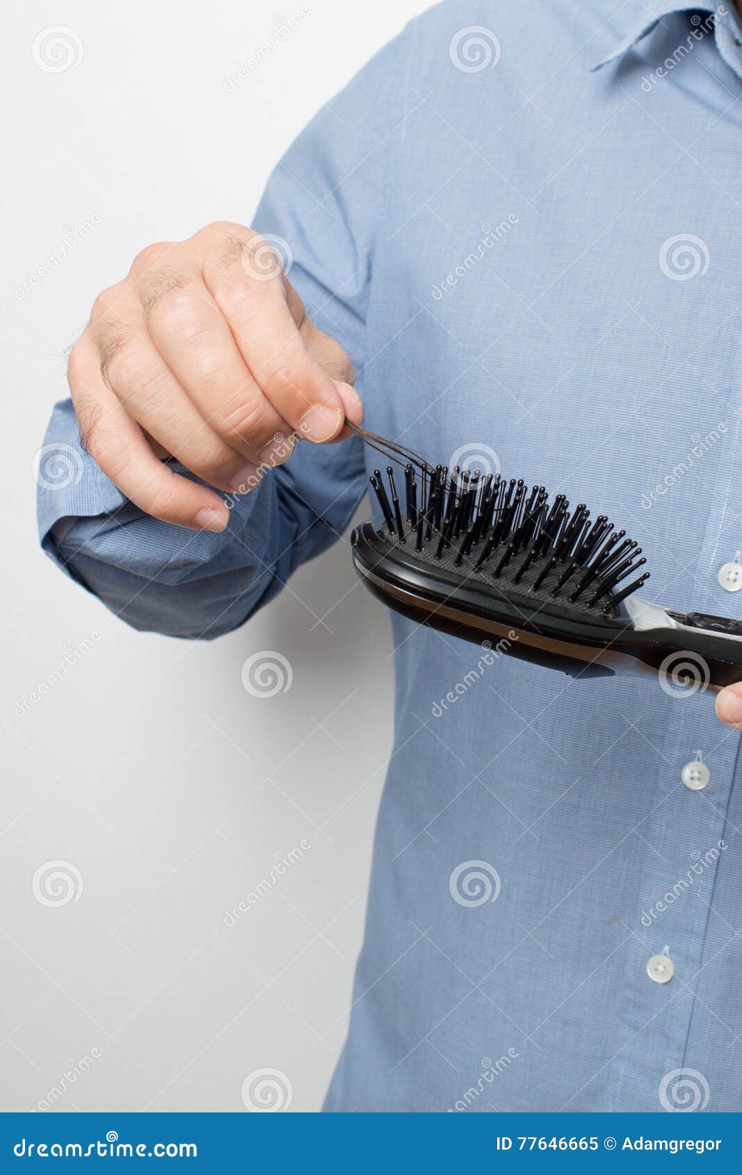 Man checking hair stock image. Image of bald, aging, showing - 77646665