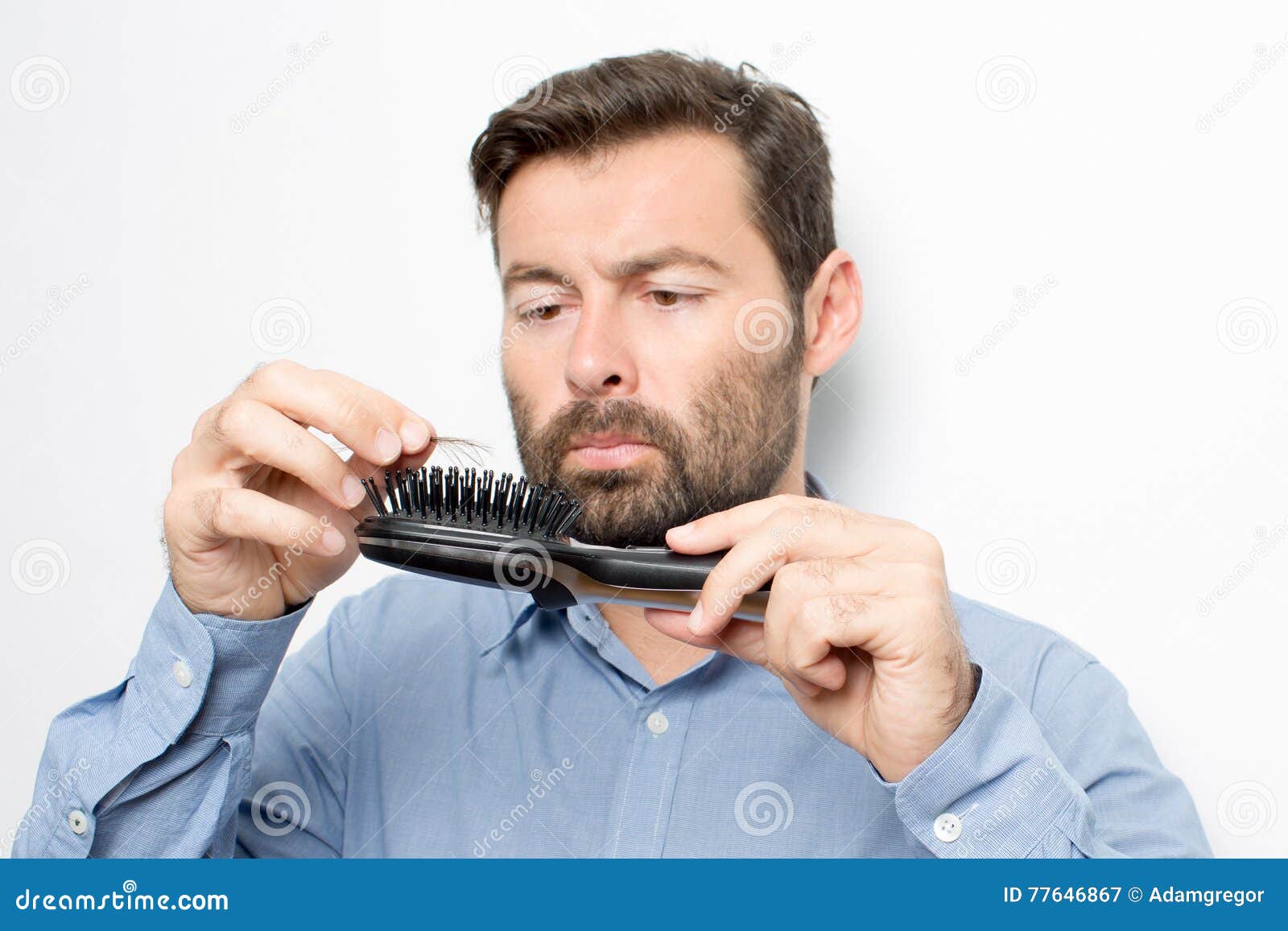 Man checking hair stock image. Image of adult, health - 77646867
