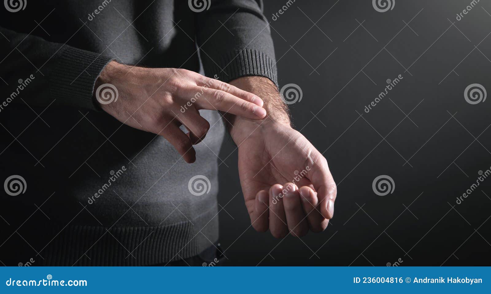 Man Checking Heart Rate Pulse on Wrist Stock Photo - Image of wrist ...