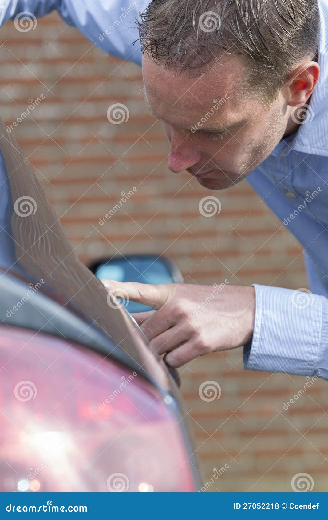 Man Checking His Car. stock photo. Image of human, adult - 27052218