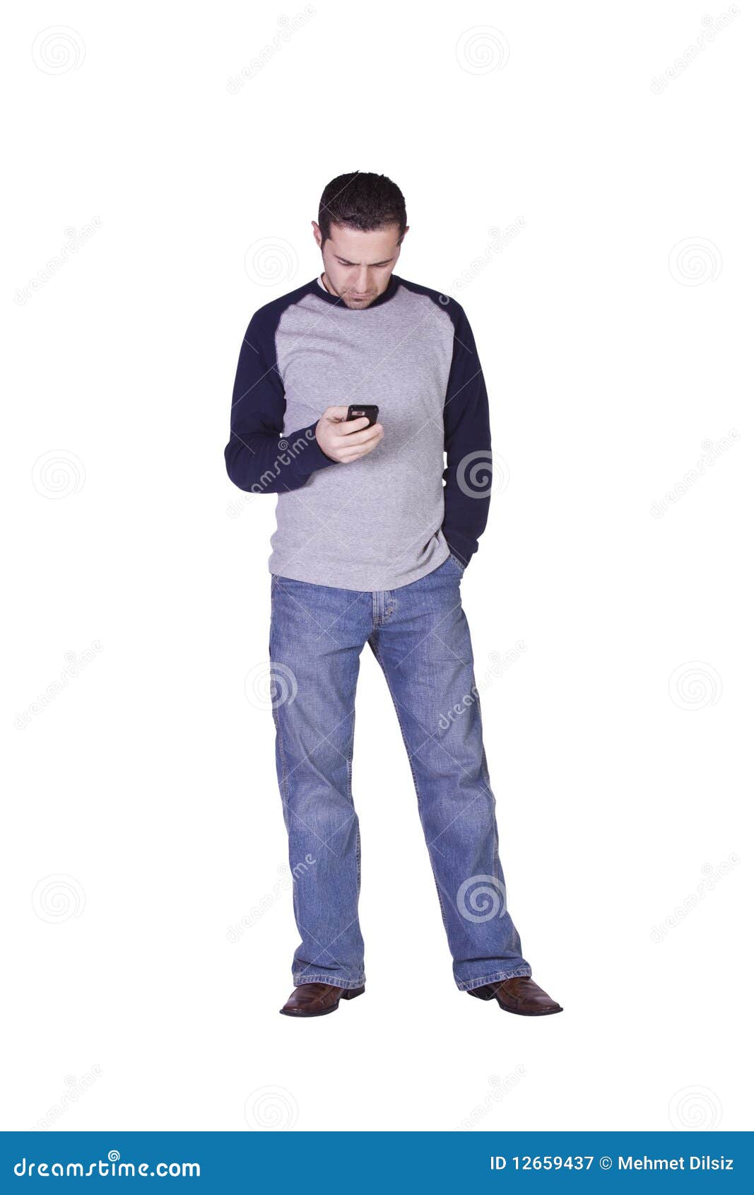 Man Checking His Emails on His Palm Pilot Stock Image - Image of angry ...