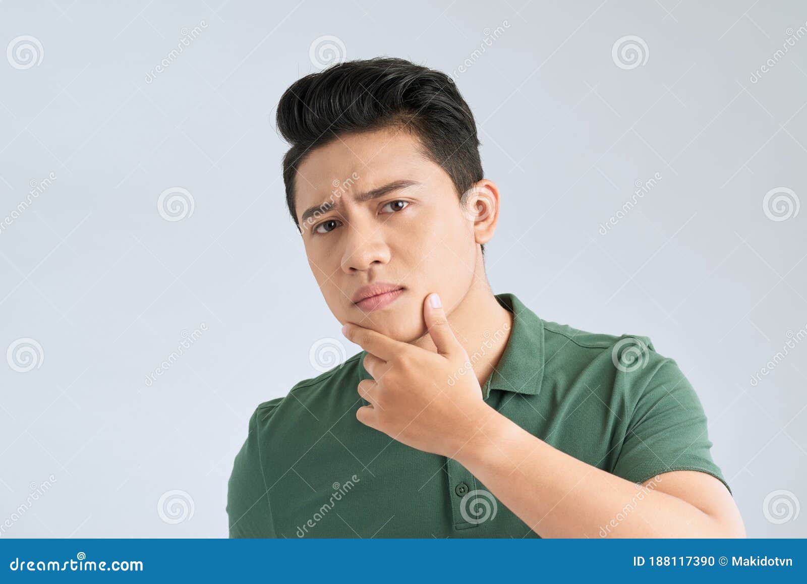 Man Checking His Face in the Mirror Stock Photo - Image of closeup ...