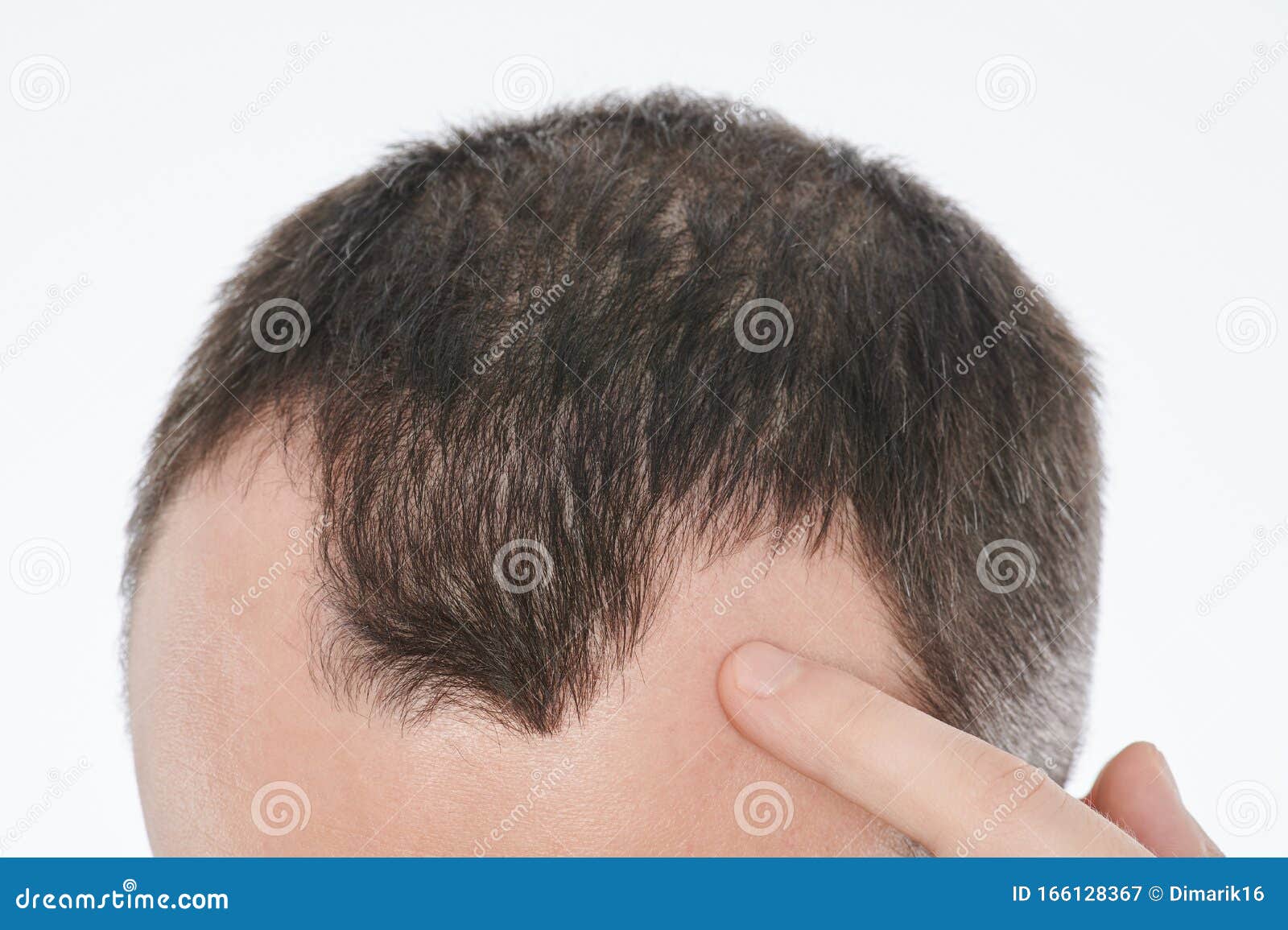 Man checking his hair stock image. Image of bare, spot - 166128367