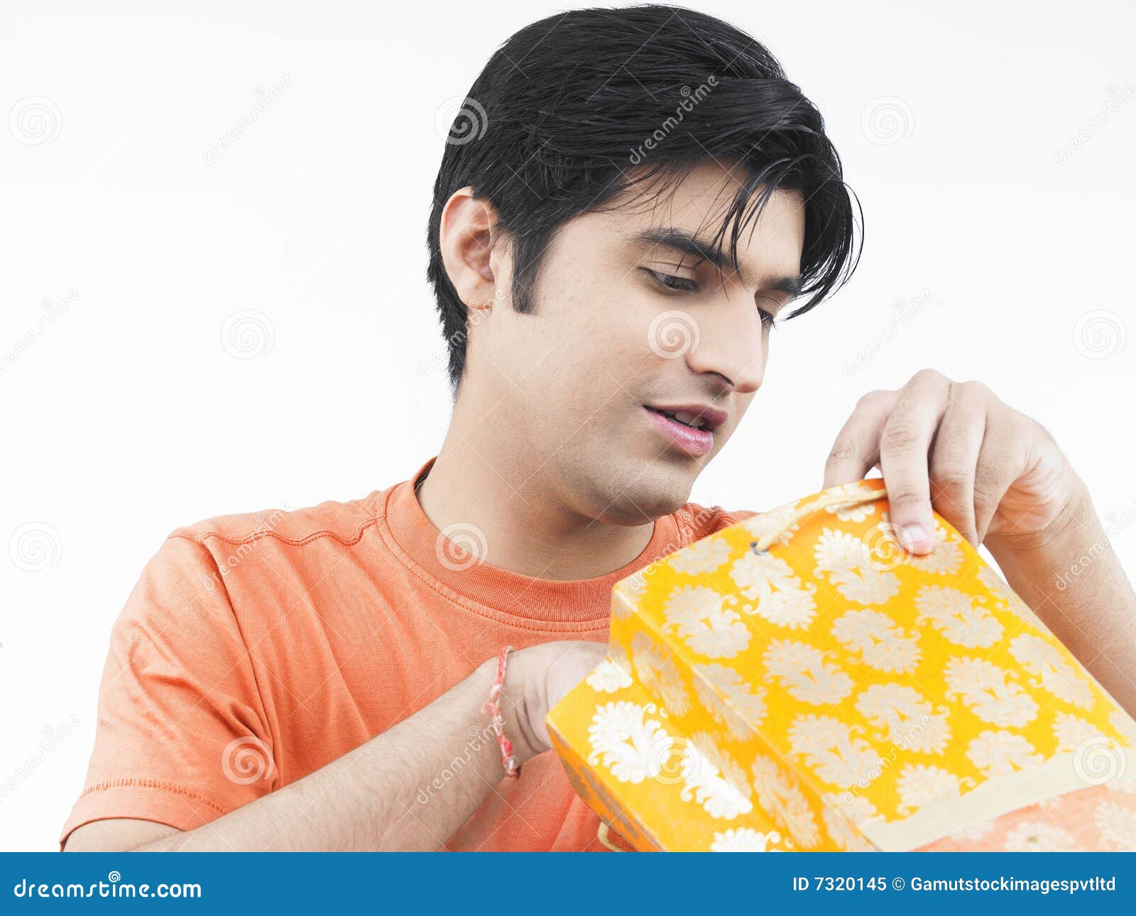 Man Checking His Shopping Bag Stock Image - Image of consumerism ...