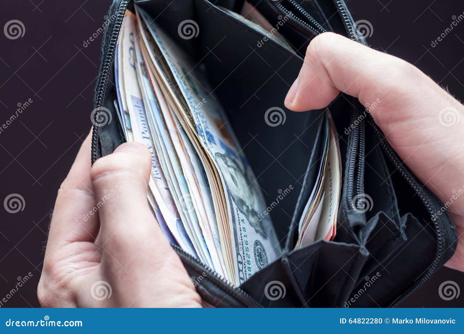 Man checking his wallet stock photo. Image of close, ideas - 64822280