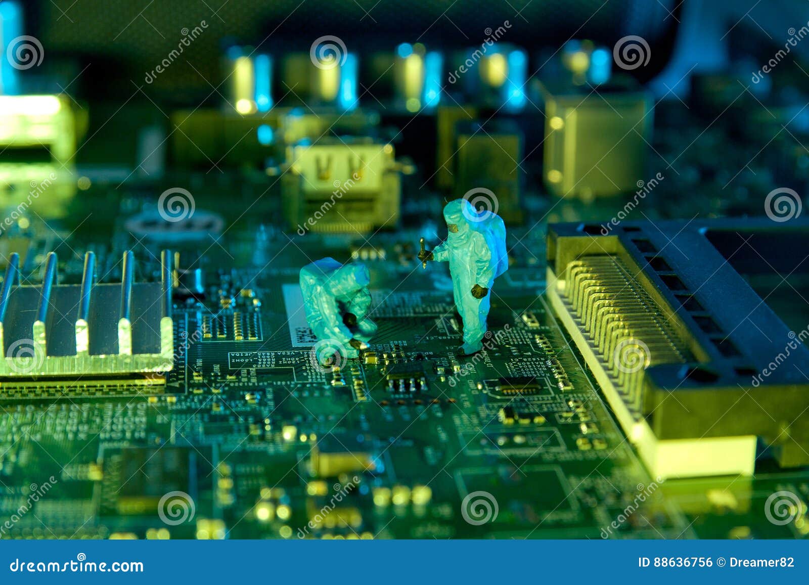 Man Checking Integrated Circuits. the Concept Technology Stock Photo ...