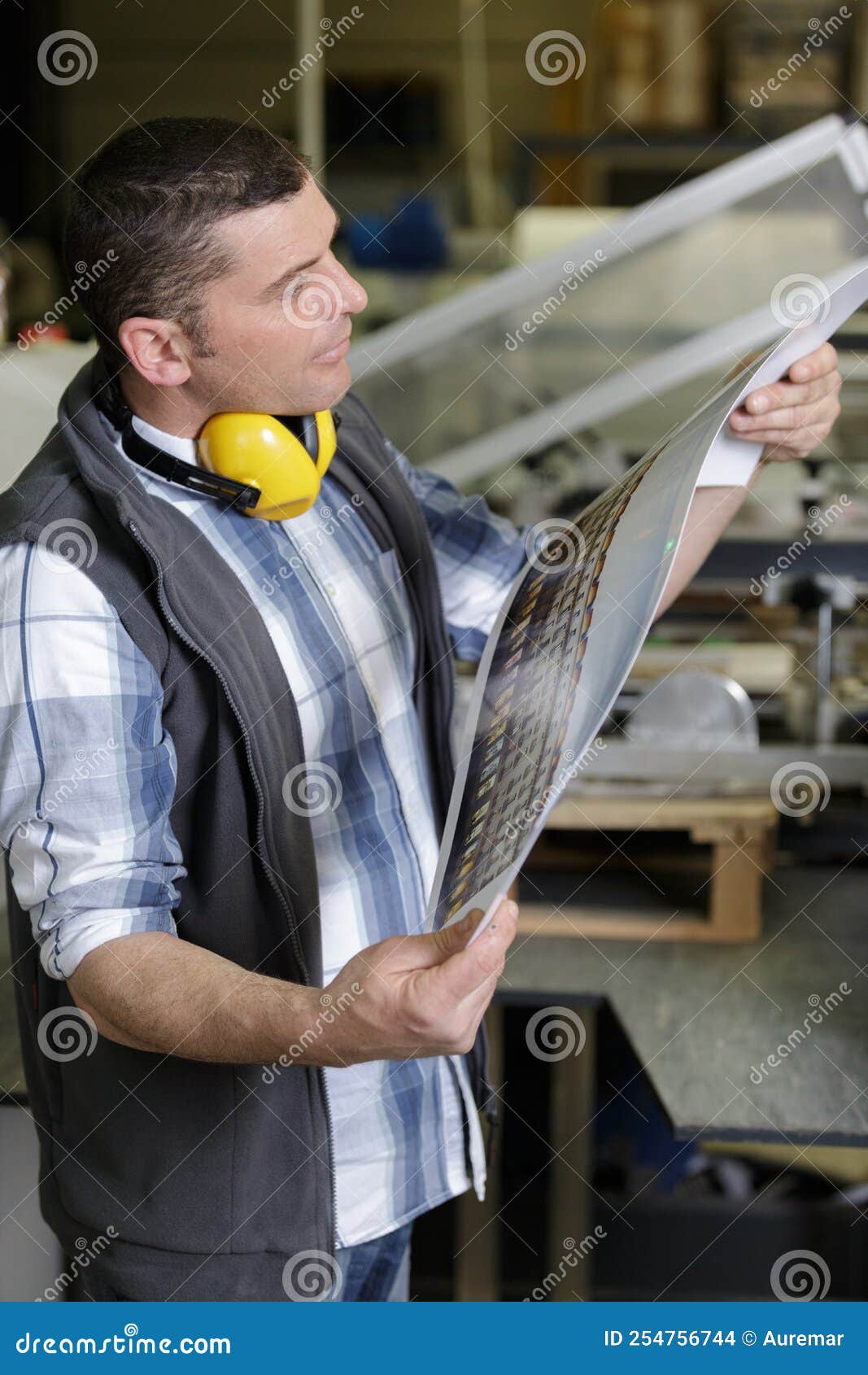 Man Checking Printing Quality Stock Photo - Image of manager, working ...