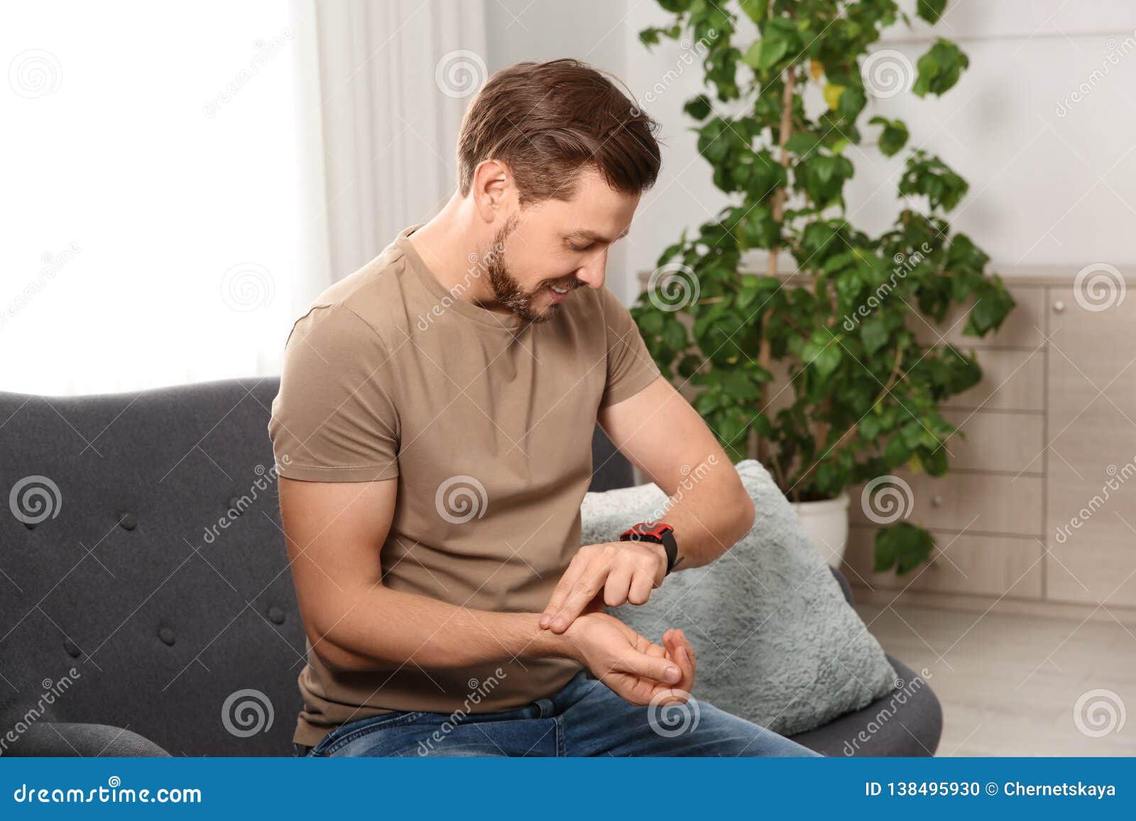 Man Checking Pulse with Fingers Stock Photo - Image of health, cardiac ...